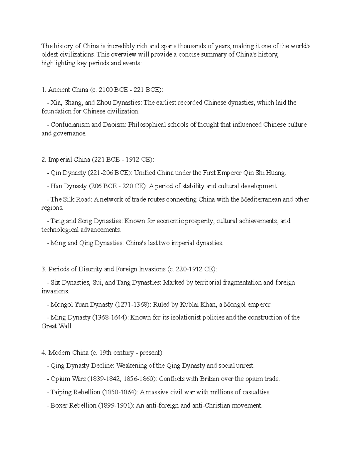 The history of China is incredibly rich and spans thousands of years ...