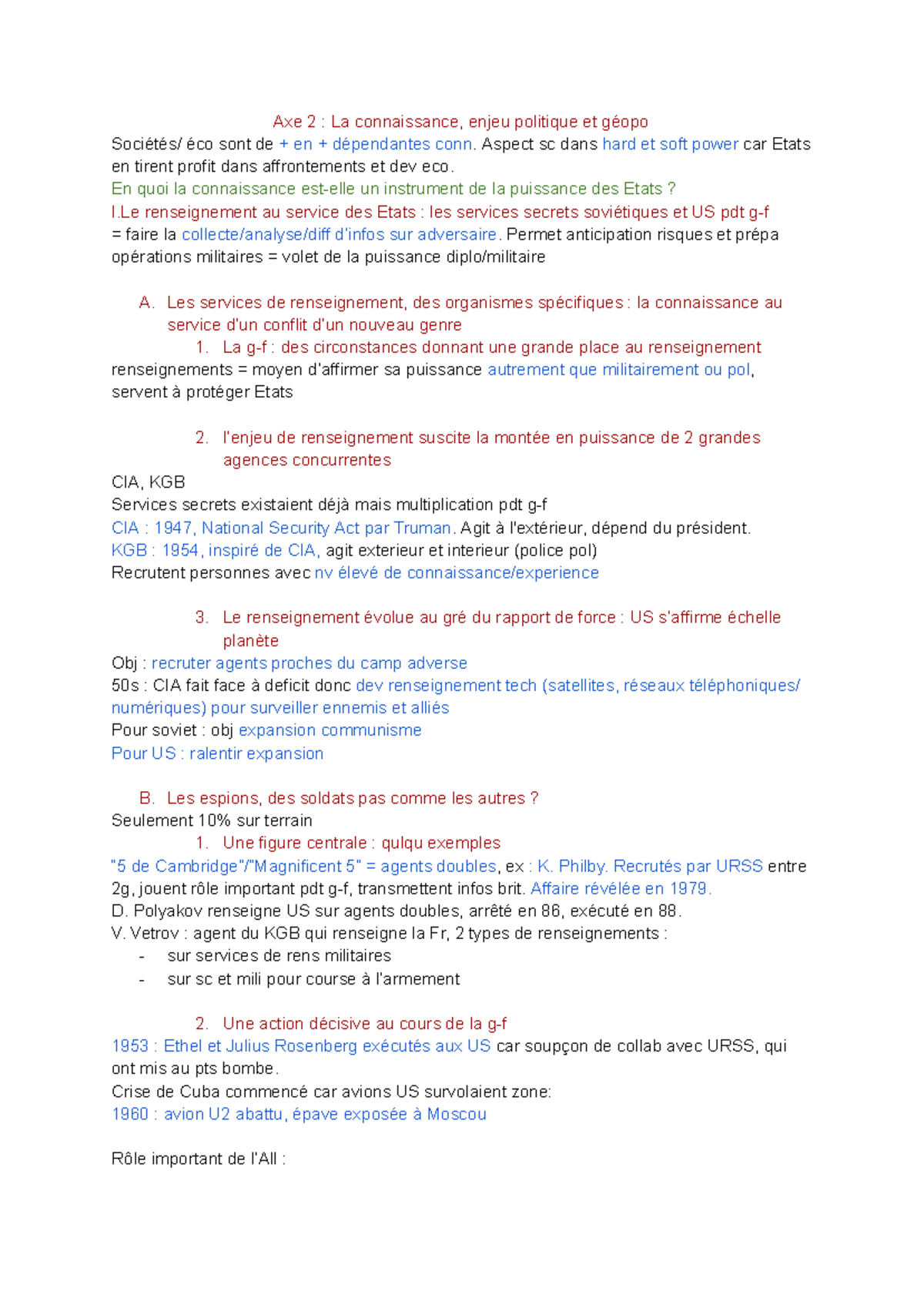 Hggsp,TH6,Axe 2 - fiche de révision, Mme Ruimy. - Axe 2 : La ...