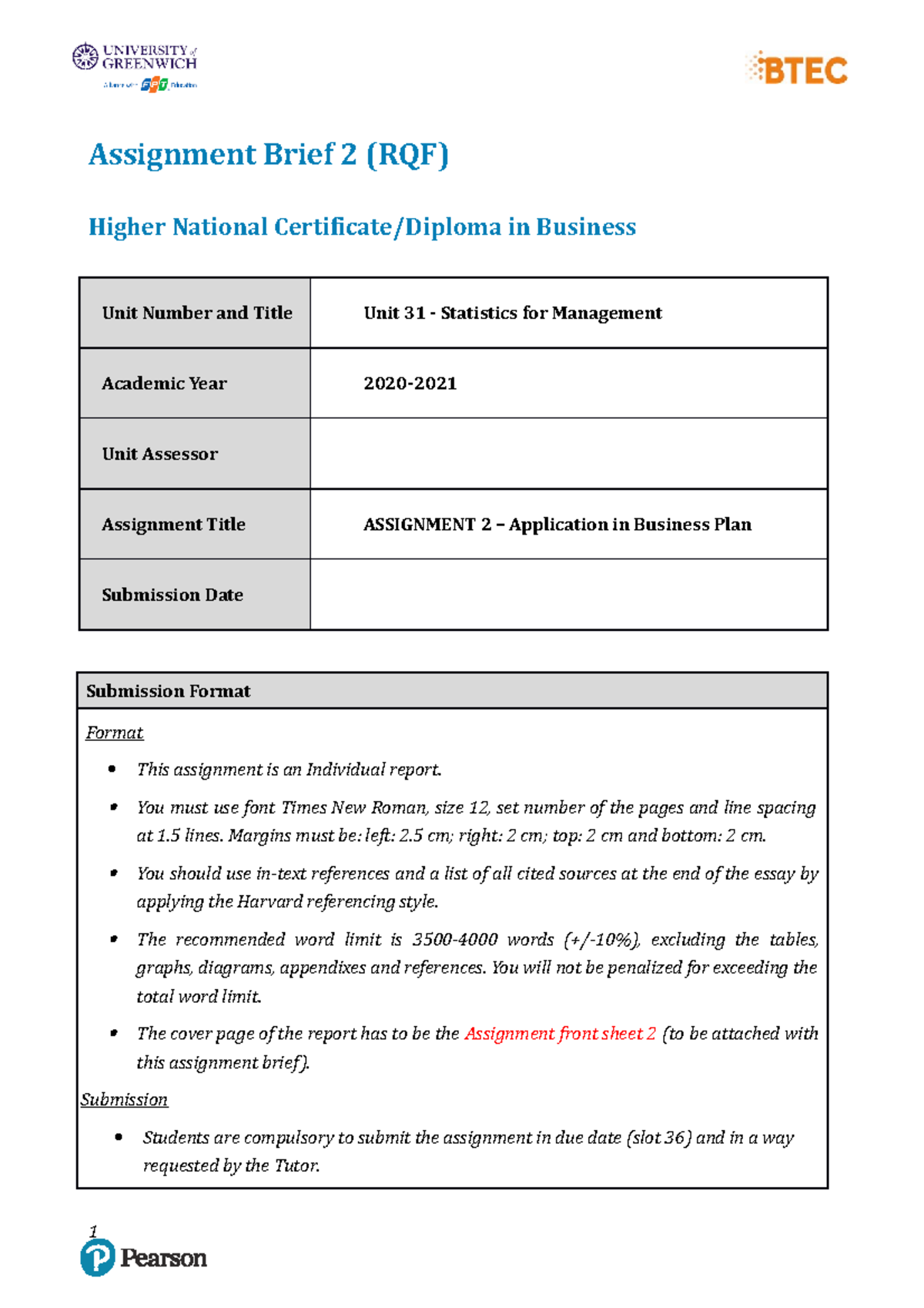 570 ASM2 Instruction SP22 - Assignment Brief 2 (RQF) Higher National ...
