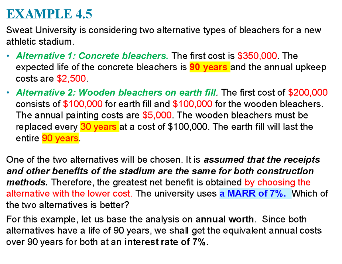 4.3 Examples - Practice - EXAMPLE 4. Sweat University is considering ...