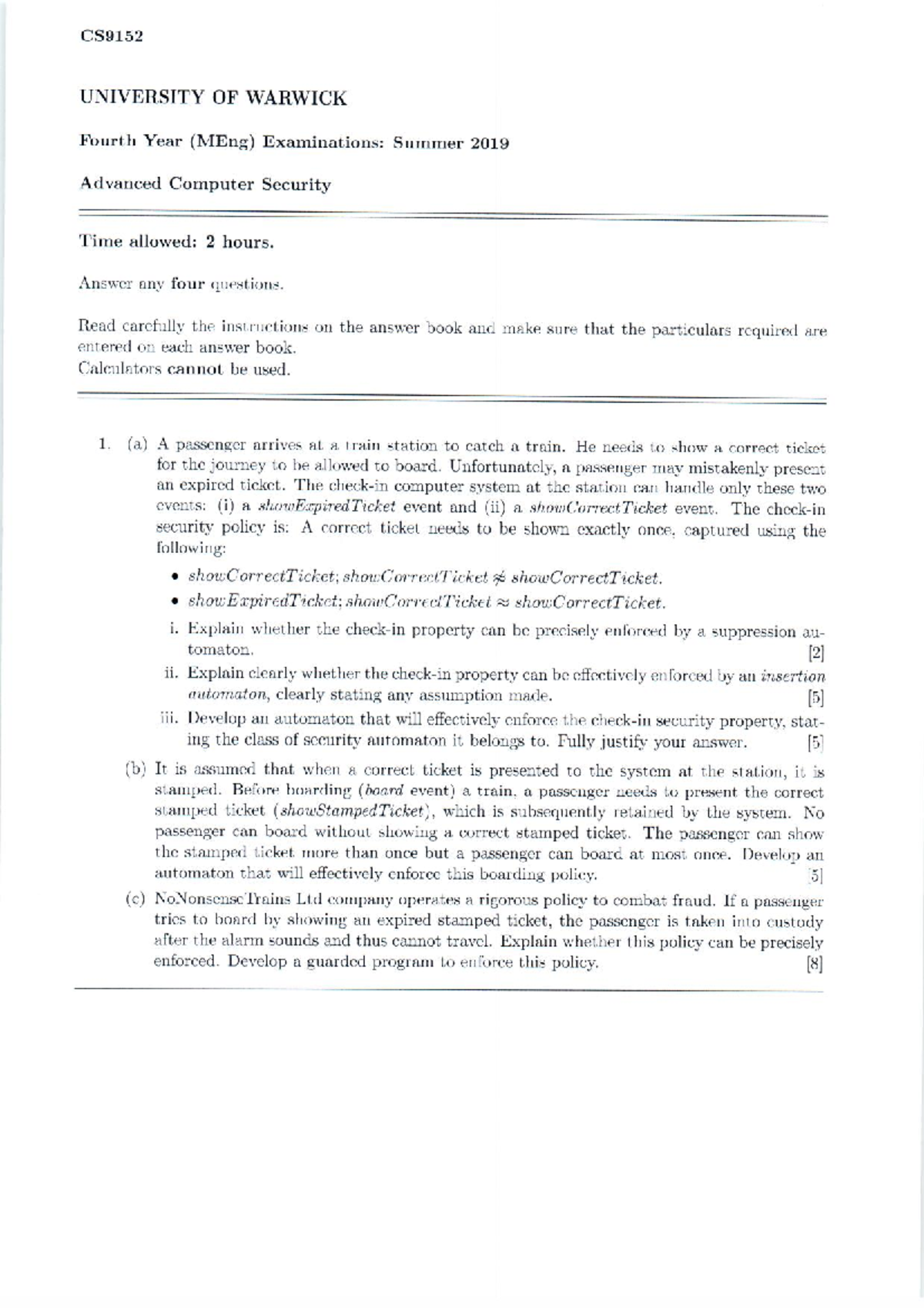 CS915 Advanced Computer Security - CS915 - Studocu