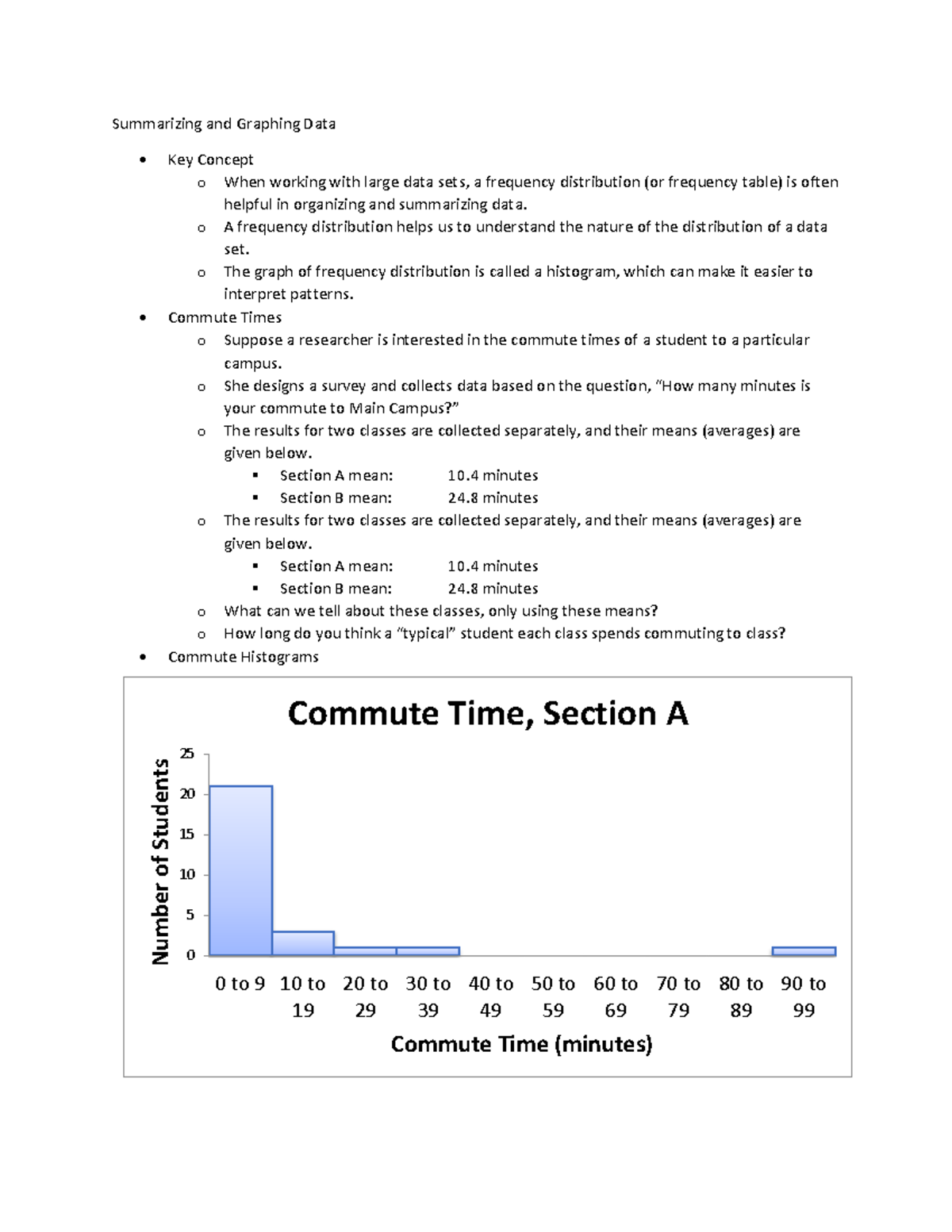 Summarizing And Graphing Data P1 Summarizing And Graphing Data Key
