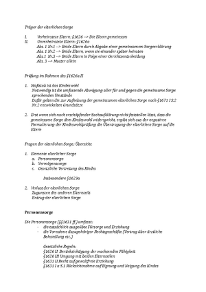 Familienrecht - Schemata - Familienrecht Zusammenfassung Themen ...