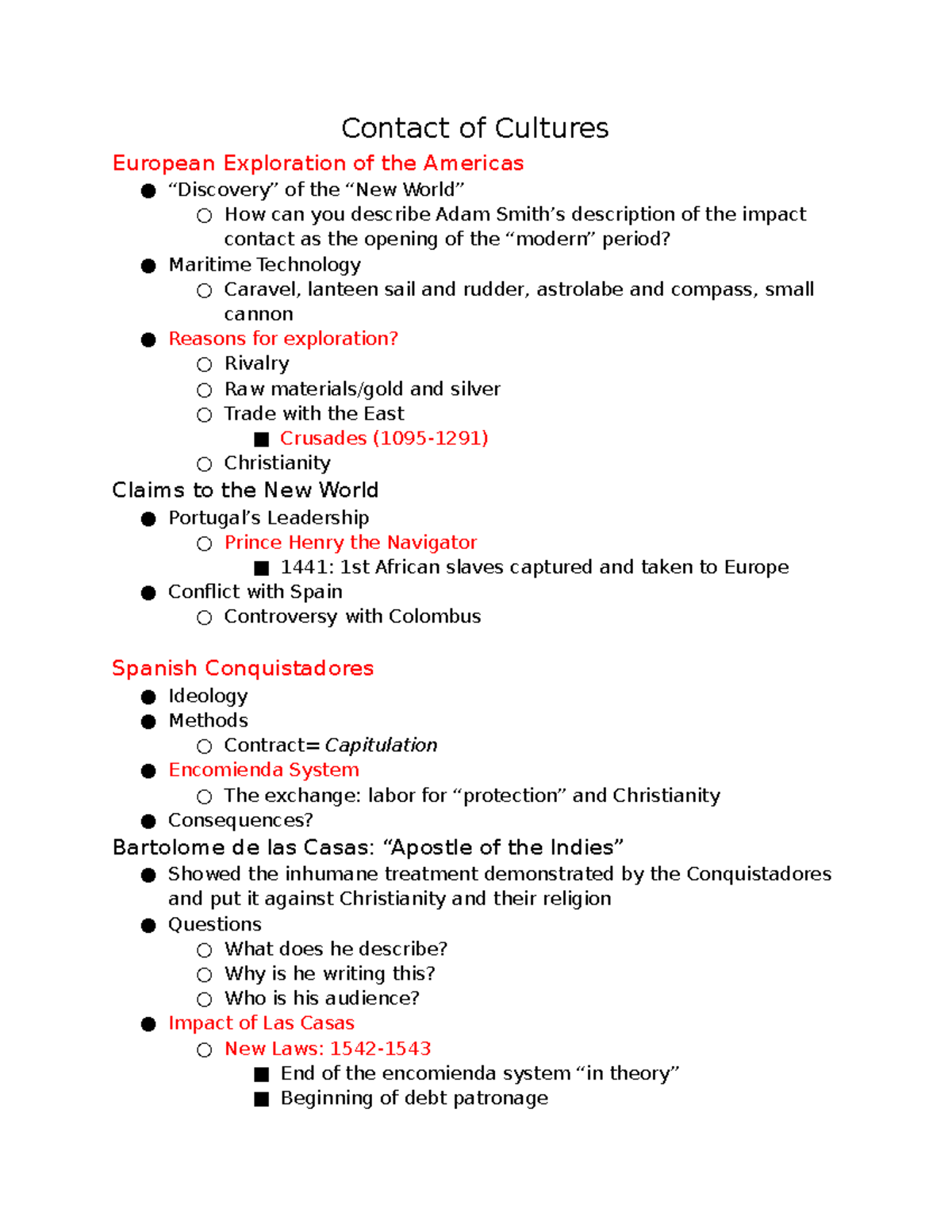 Contact of Cultures - Contact of Cultures European Exploration of the ...