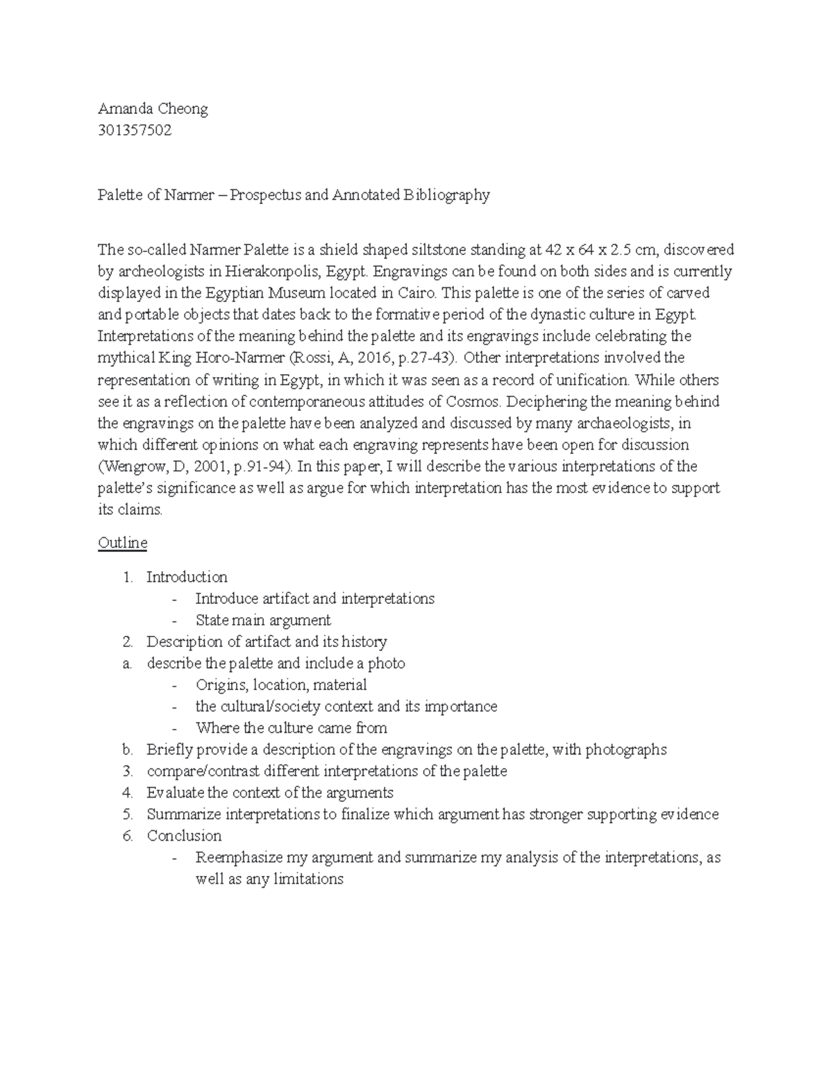 ARCH301 term paper prep - Amanda Cheong 301357502 Palette of Narmer ...