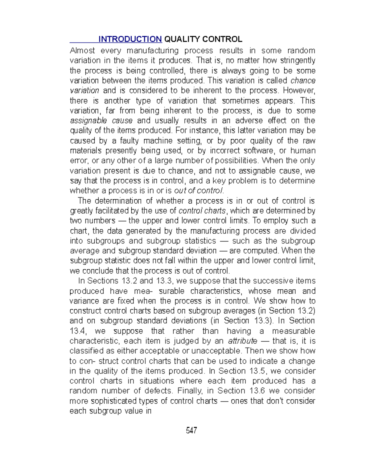 Introduction Quality Control - INTRODUCTION QUALITY CONTROL Almost ...