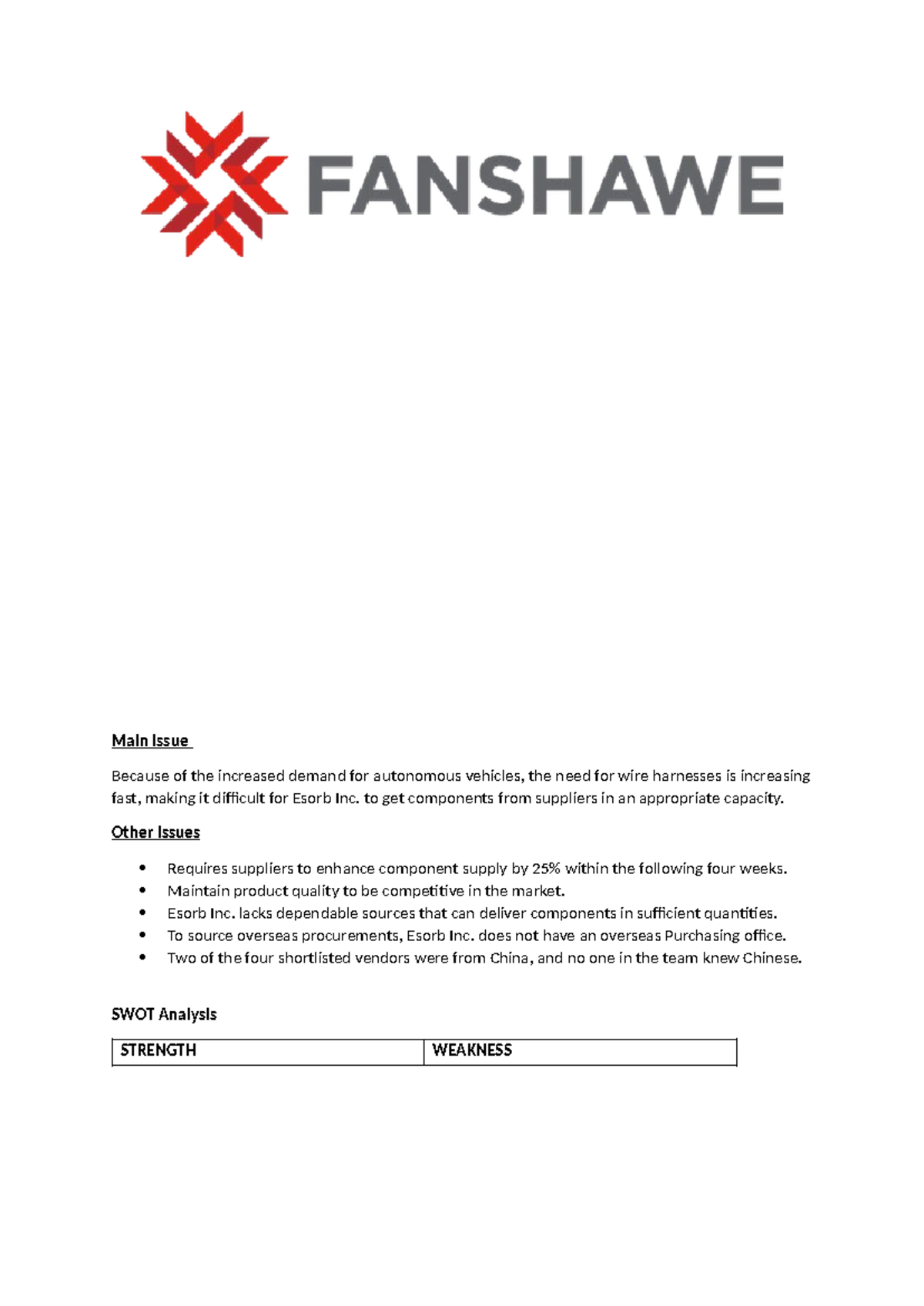 D & I 3 - Main Issue Because of the increased demand for autonomous ...