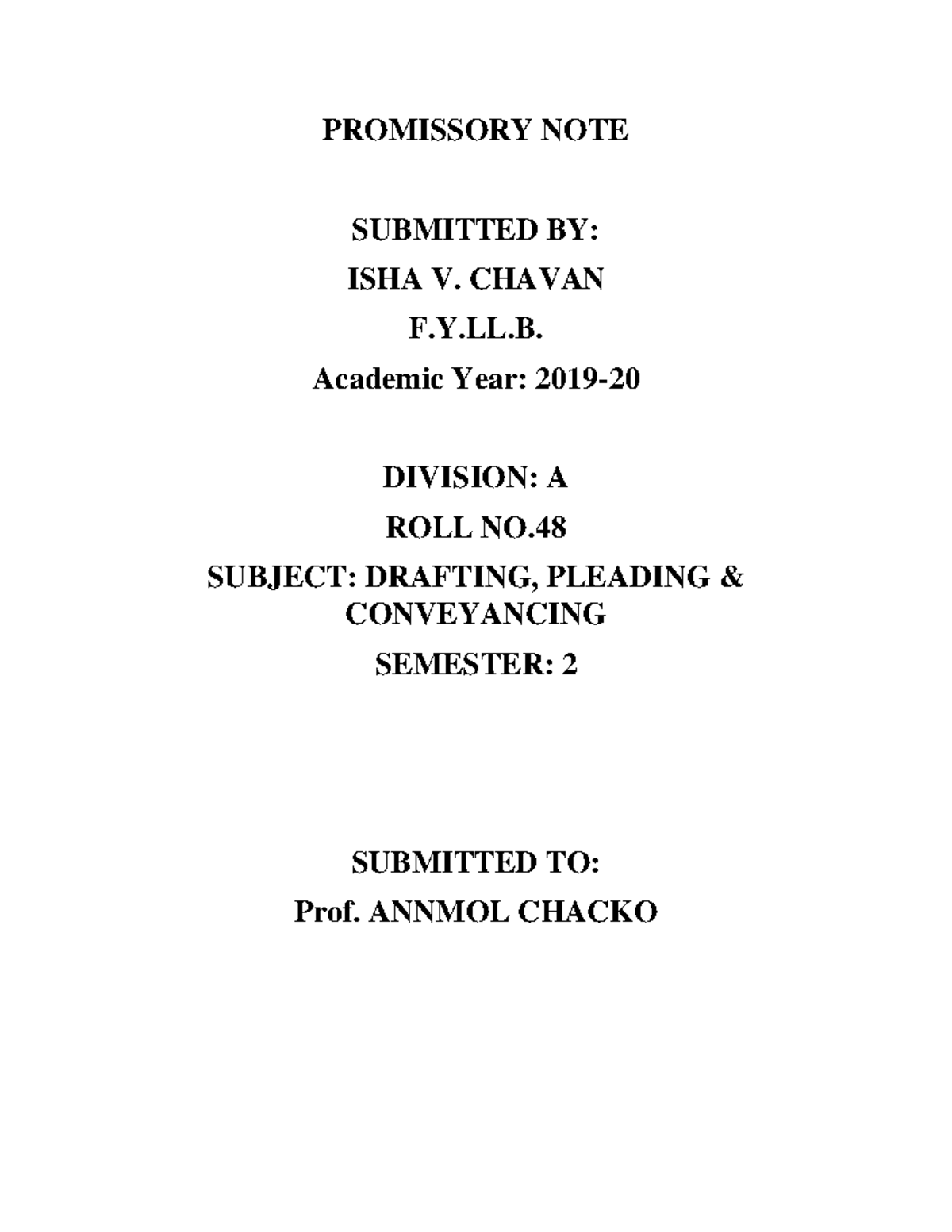 India Case law-Promissory-Note - LL2002 - RHUL - Studocu