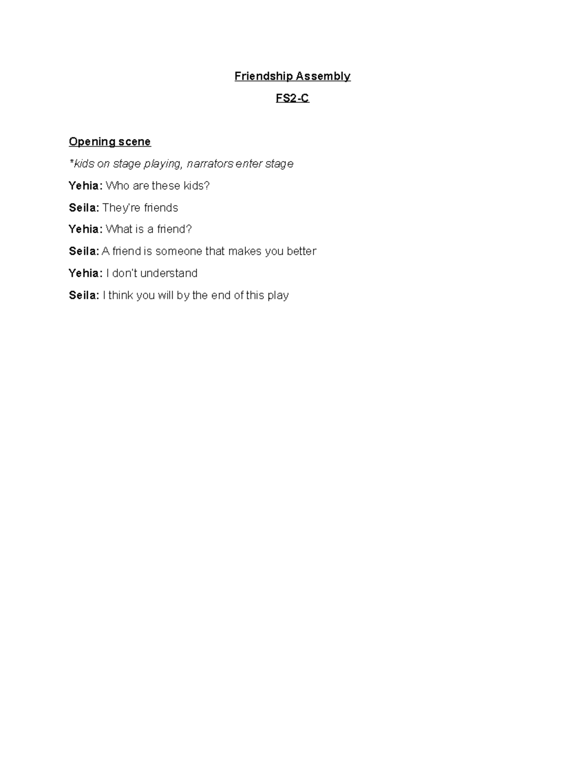 Friendship Assembly Script - Friendship Assembly FS2-C Opening scene ...