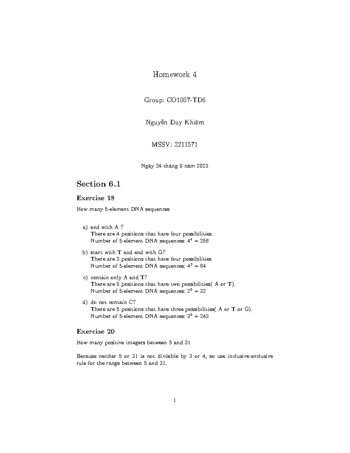 HW4 - BTVN4 - Homework 4 Group: CO1007-TD Nguyễn Duy Khiêm MSSV: 2211571 Ngày 24 tháng 9 năm ...