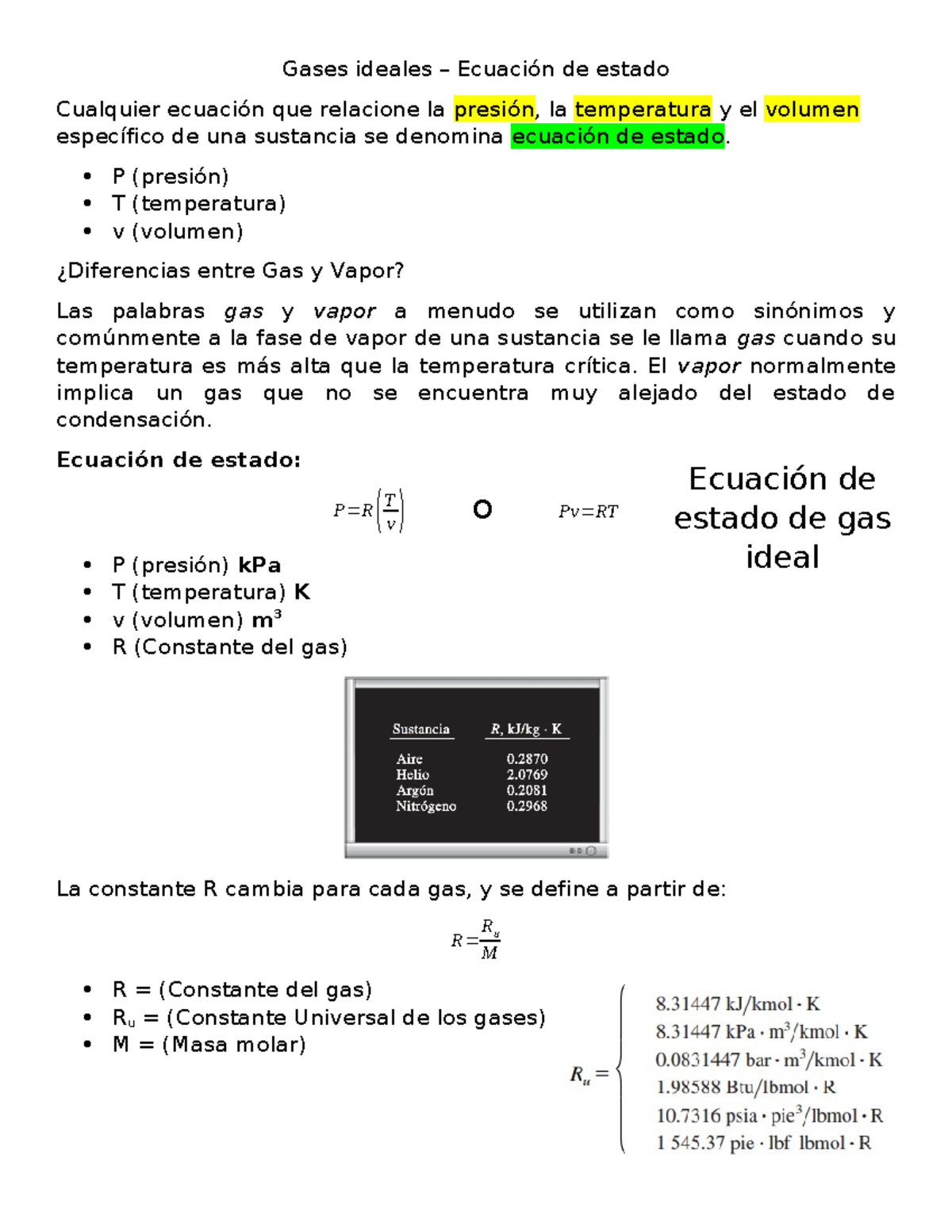 Gases ideales – Ecuación de estado 2 - Gases ideales – Ecuación de estado Cualquier ecuación que ...