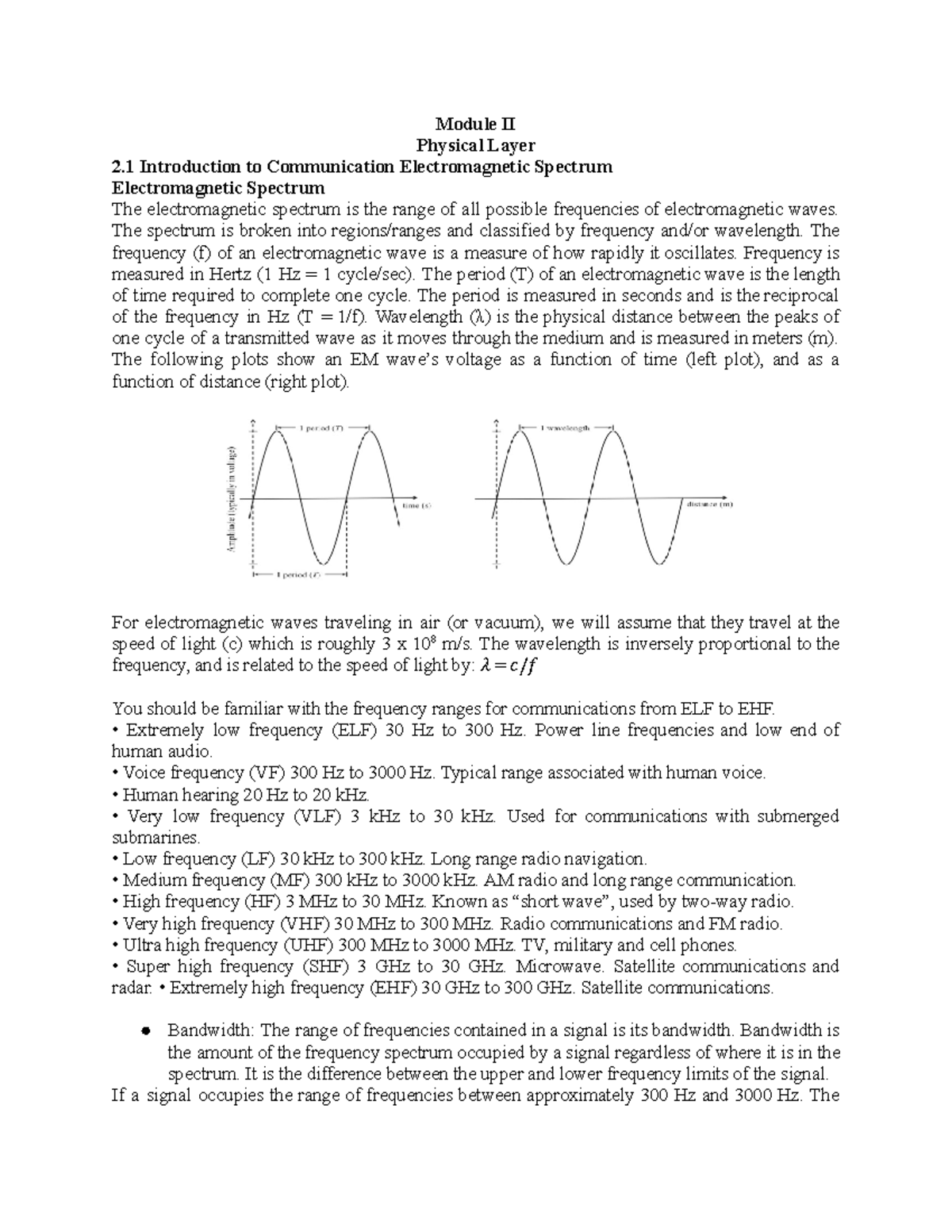 Module II Physical Layer - Module II Physical Layer 2 Introduction to ...