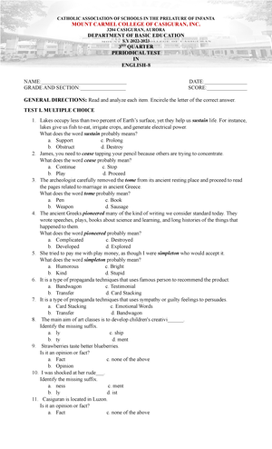 Remedial Reading Activity - Studocu