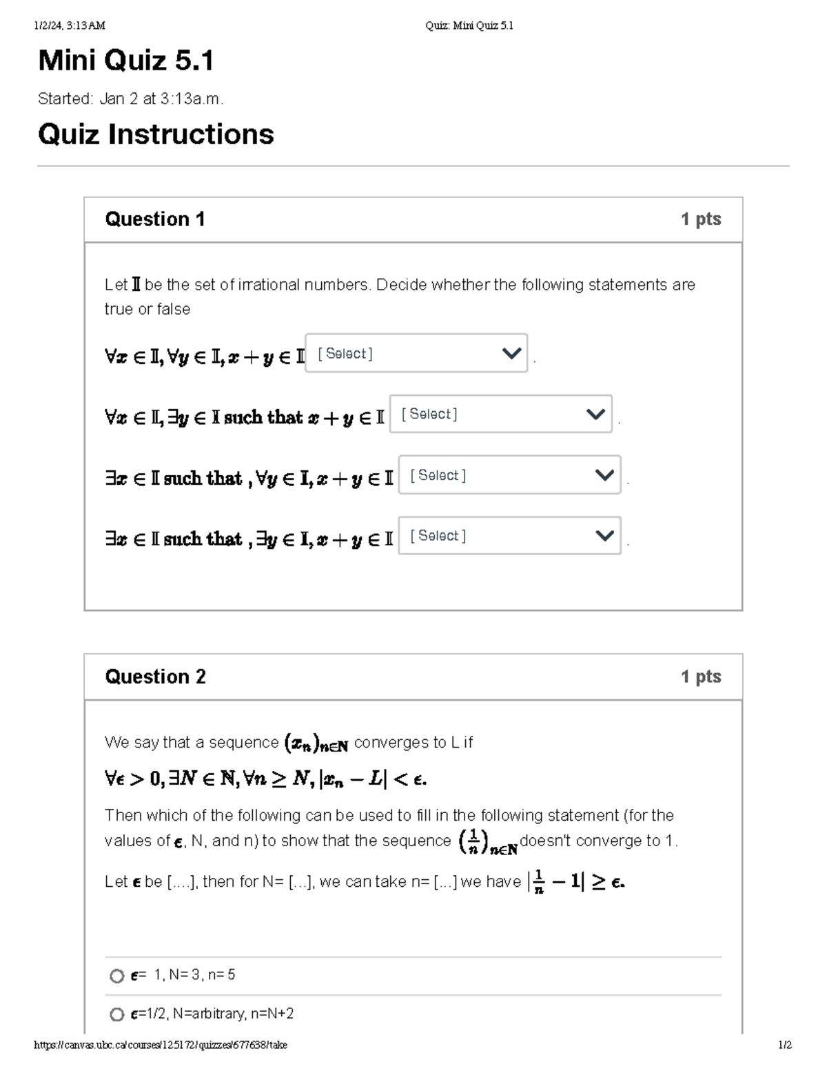 Quiz Mini Quiz 5 - Quiz Mini Quiz 5 - 1/2/24, 3:13 AM Quiz: Mini Quiz 5 ...