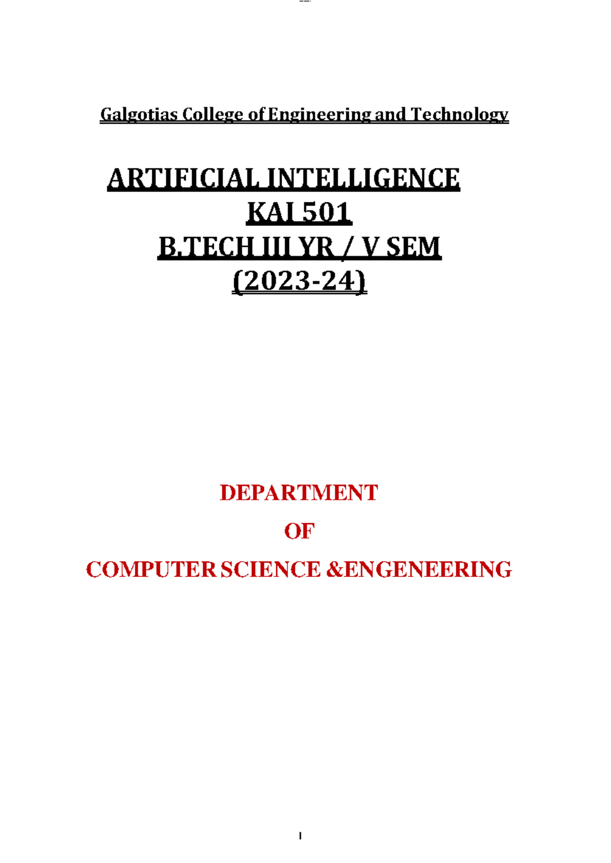 Ai-notes-unit-2 GCET - Galgotias College of Engineering and Technology ...
