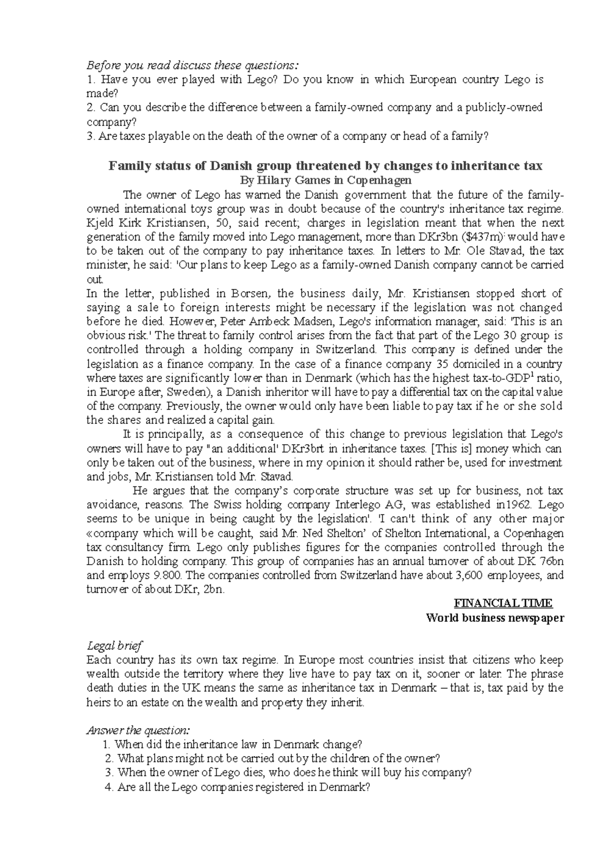 Inheritance law case - Practical material in the English language ...