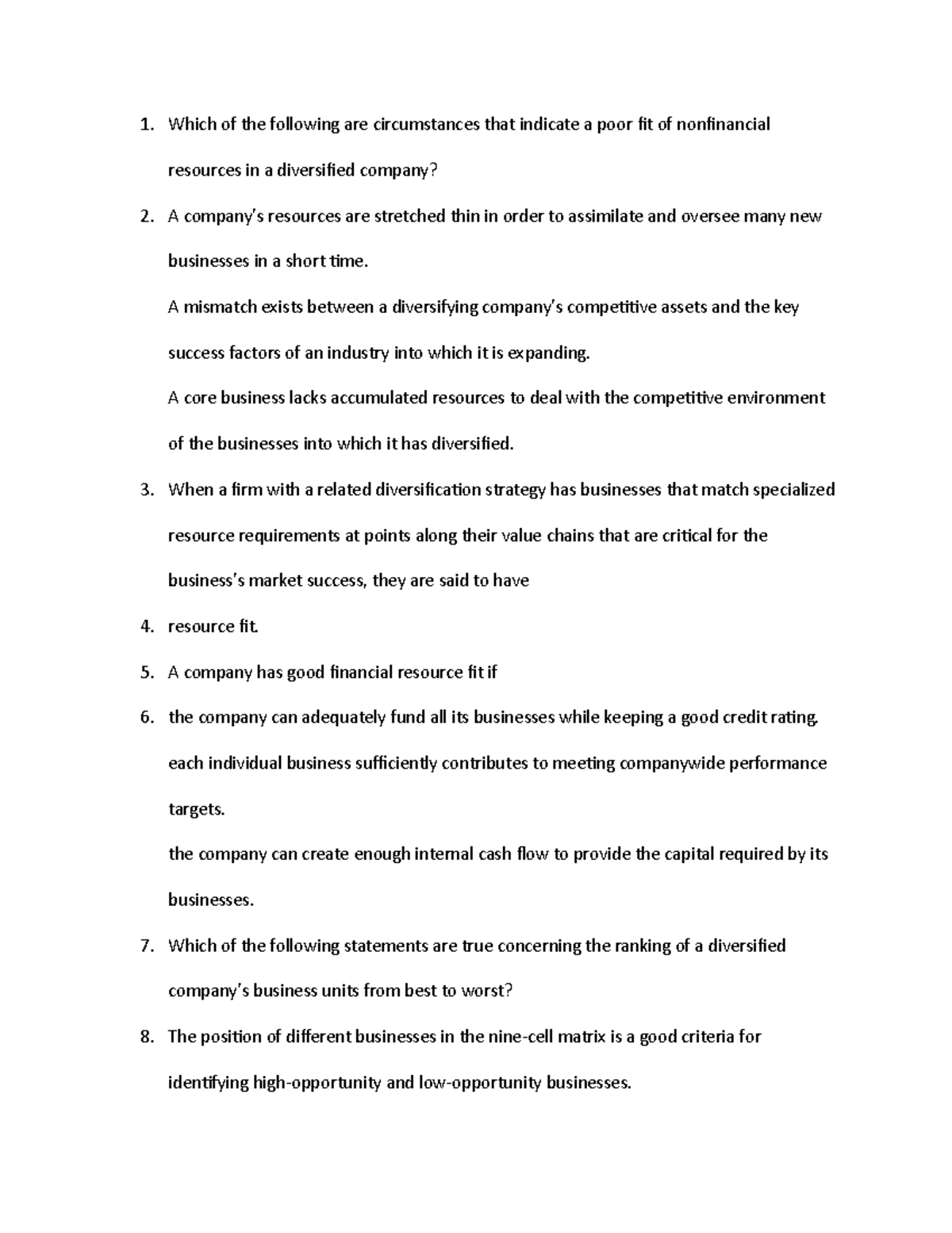 Busmgt 495 6 - notes - Which of the following are circumstances that ...