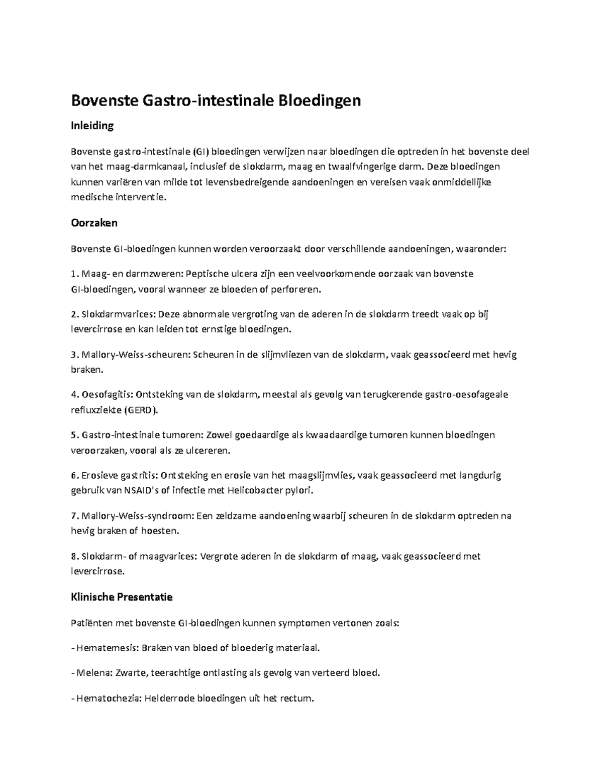 Bovenste Gastro-intestinale Bloedingen - Bovenste Gastro-intestinale ...