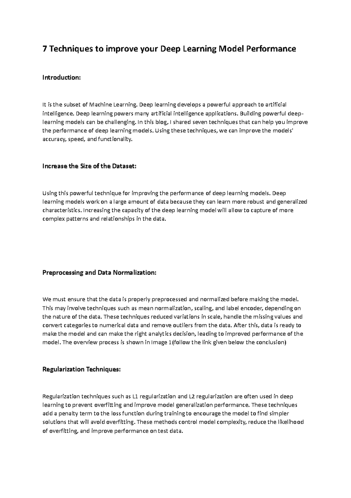 7 Techniques to Improve DL Model Performance - 7 Techniques to improve ...