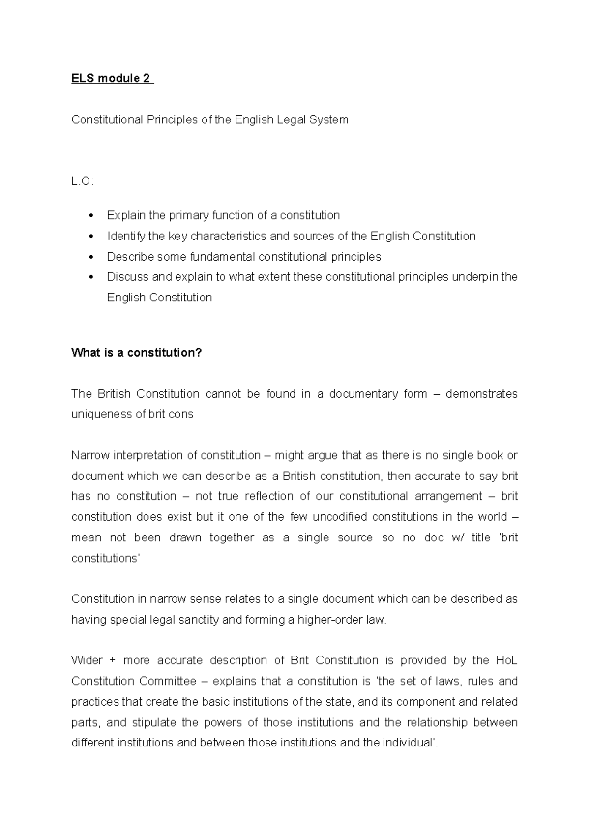 ELS Module 2 - Legal materials on English legal system - ELS module 2 ...