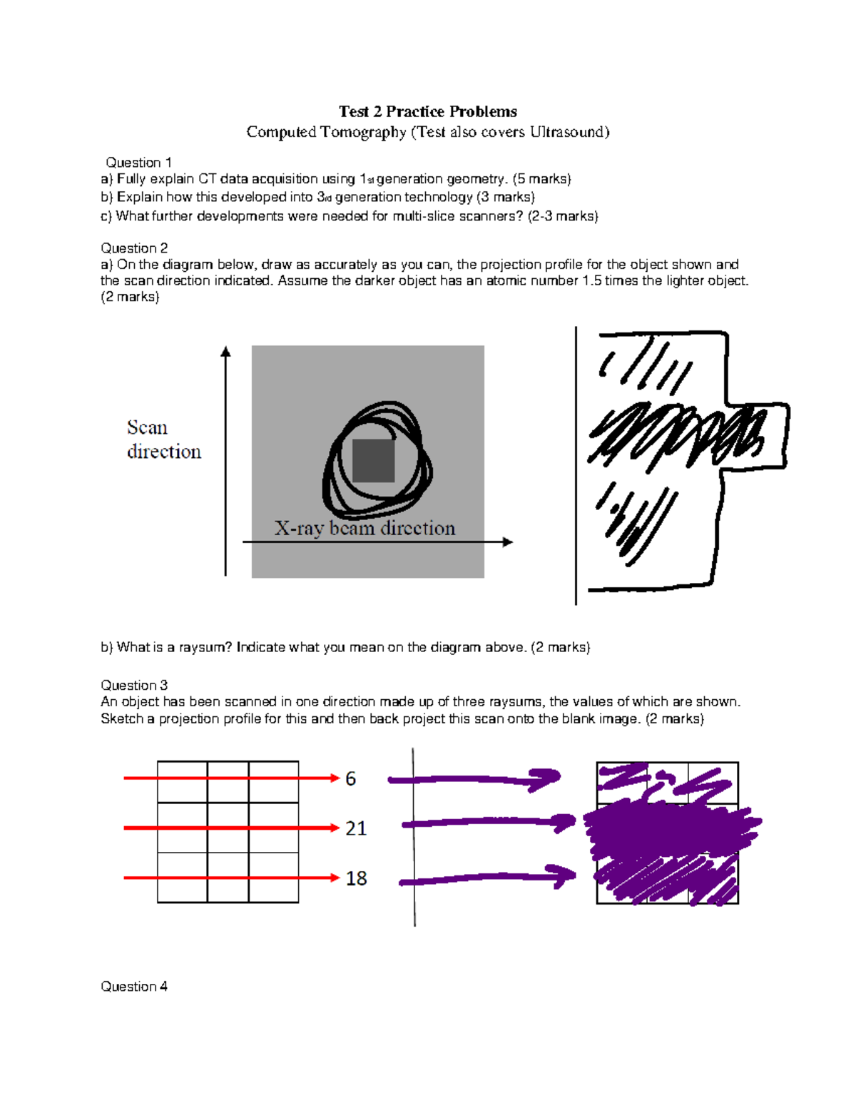 Test 2 Practice Problems - Test 2 Practice Problems Computed Tomography ...