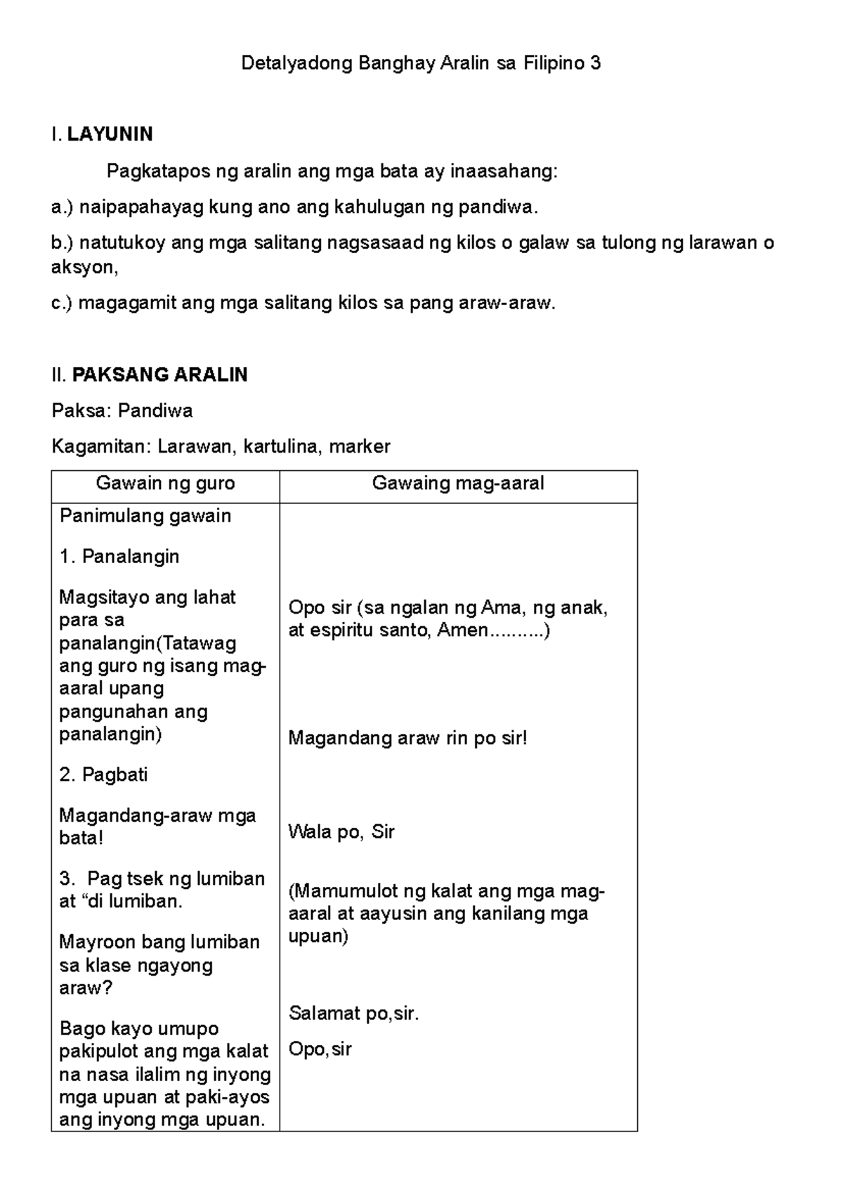 Pre demo - Gifj - Detalyadong Banghay Aralin sa Filipino 3 I. LAYUNIN ...