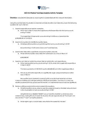ACC 411 Module Five Substantive Tests Assignment Template ADT - ACC 411 ...
