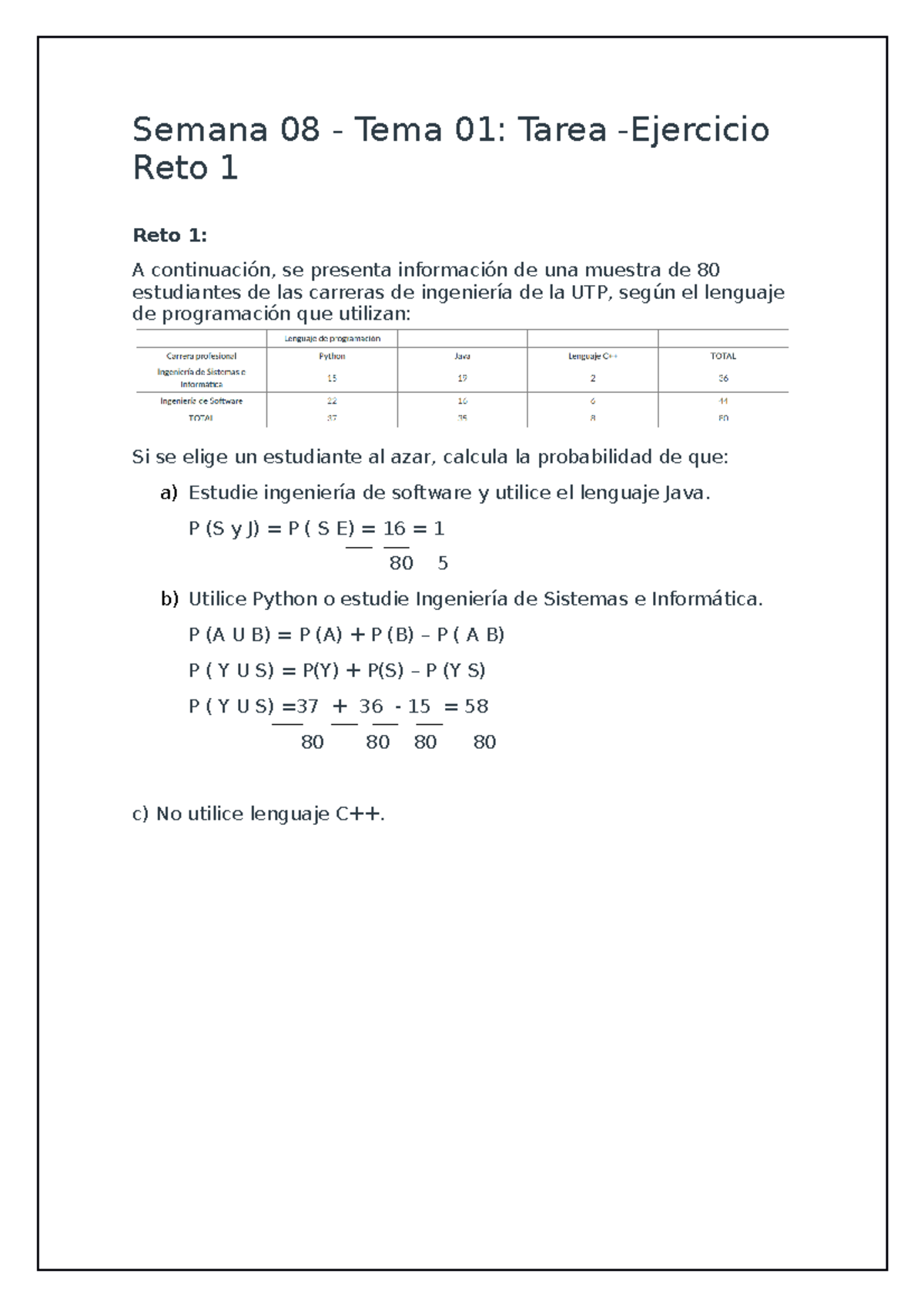 Semana 08 Tema 01 Tarea Ejercicio Reto 1 - Semana 08 - Tema 01: Tarea ...