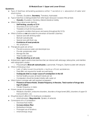 GI Exam 2 Liver - GI Exam 2 study guide - GI Exam 2: Liver ...