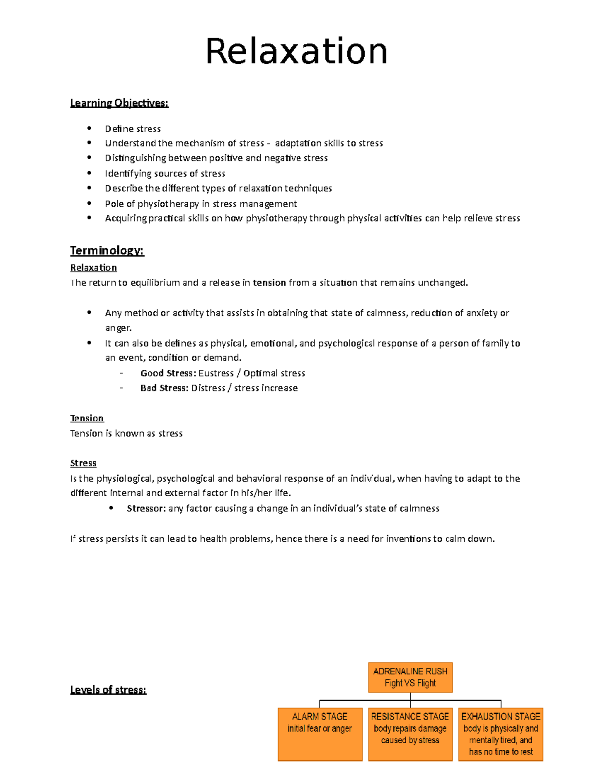 Relaxation Therapy - Any method or activity that assists in obtaining ...