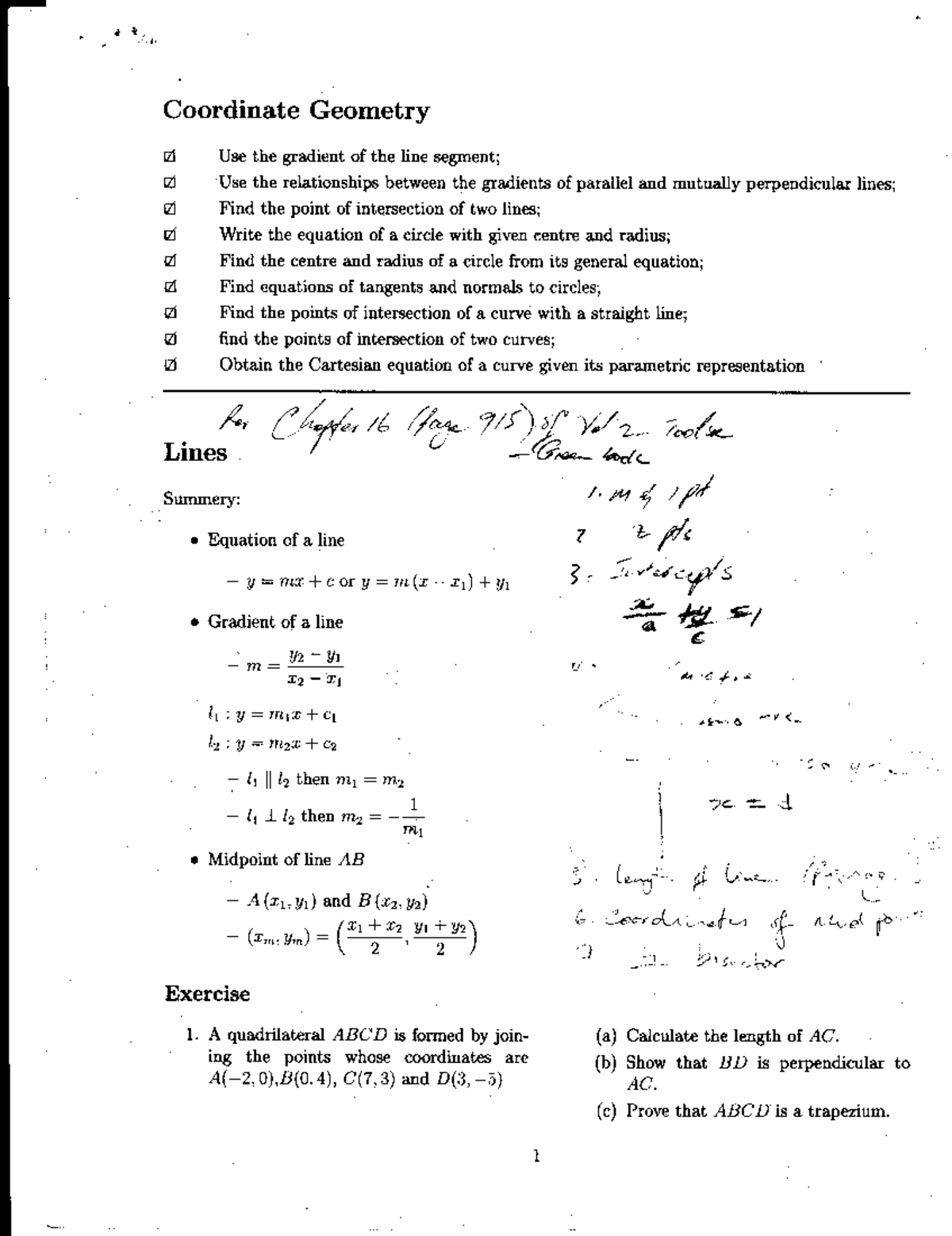 Coordinate Geometry (11) - Math 121 - Studocu