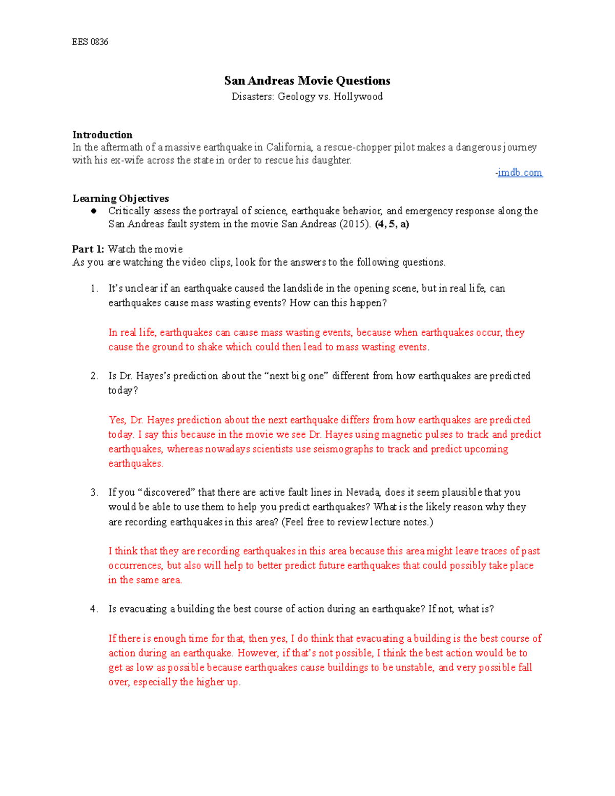 MQ San Andreas - EES 0836 San Andreas Movie Questions Disasters ...