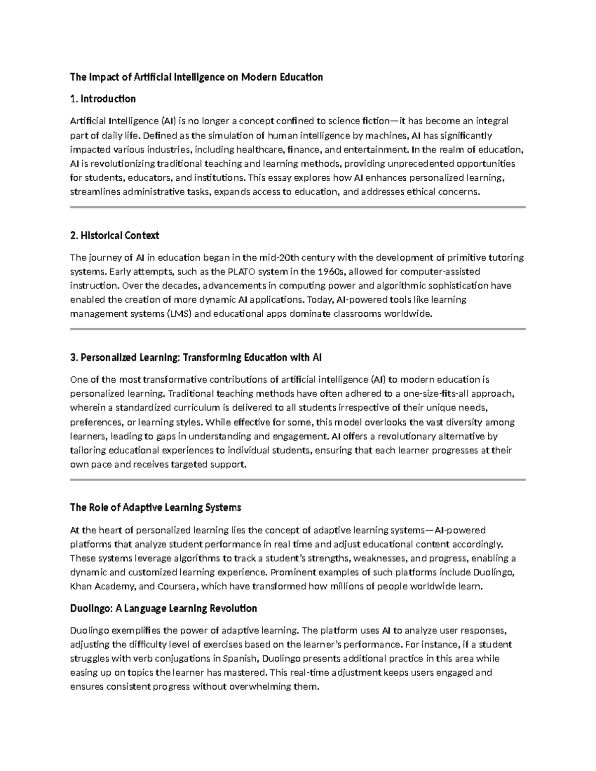 The Impact of Artificial Intelligence on Modern Education - The Impact ...