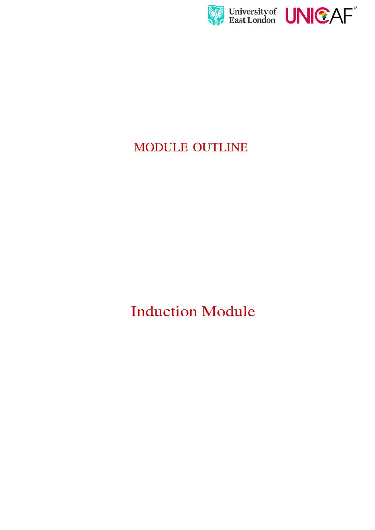 Module Outline-UEL - (R-64281 - MODULE OUTLINE Induction Module ...