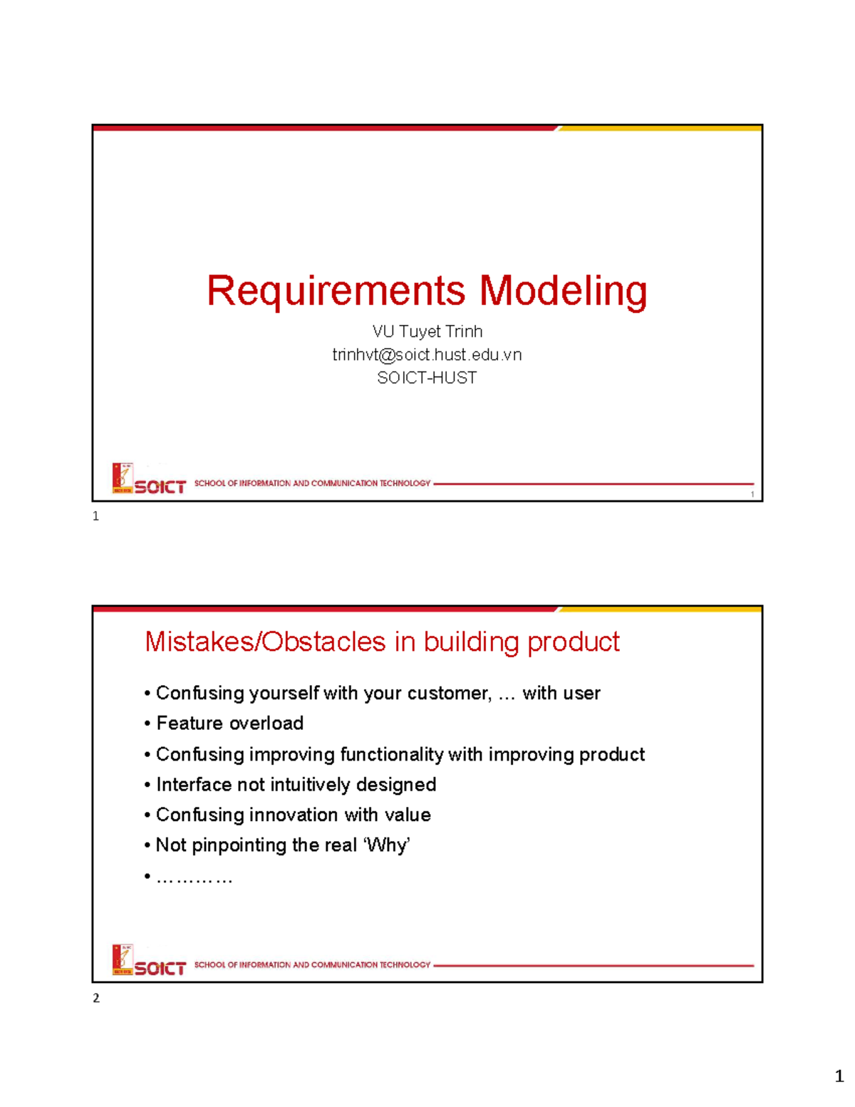 Notes 2 - Data modeling - Requirements Modeling VU Tuyet Trinh trinhvt ...