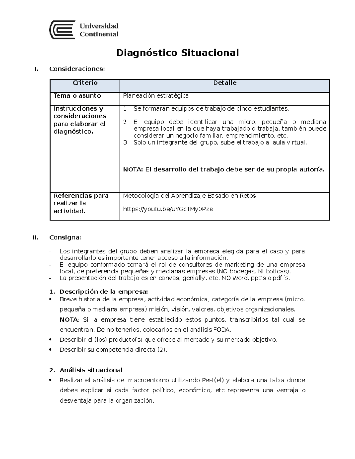 Semana 3 Diagnóstico Situacional - Diagnóstico Situacional I ...