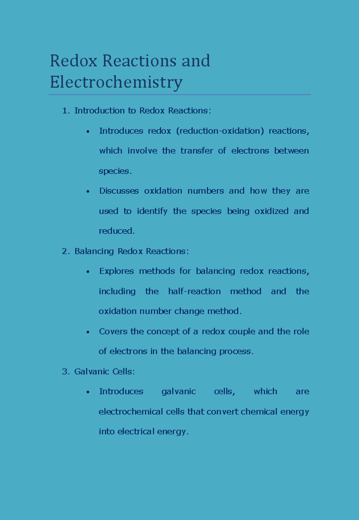 AP Chemistry-25 - AP Chemistry-25 - Redox Reactions and ...