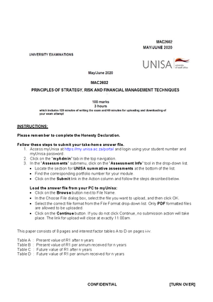 MAC2602 TL202 2 2022 And Marking Rubric - MAC 2602 /202/ 2 /20 22 ...