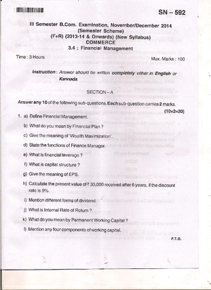 3. Benchmark Questions - Financial management - Produced with a Trial ...
