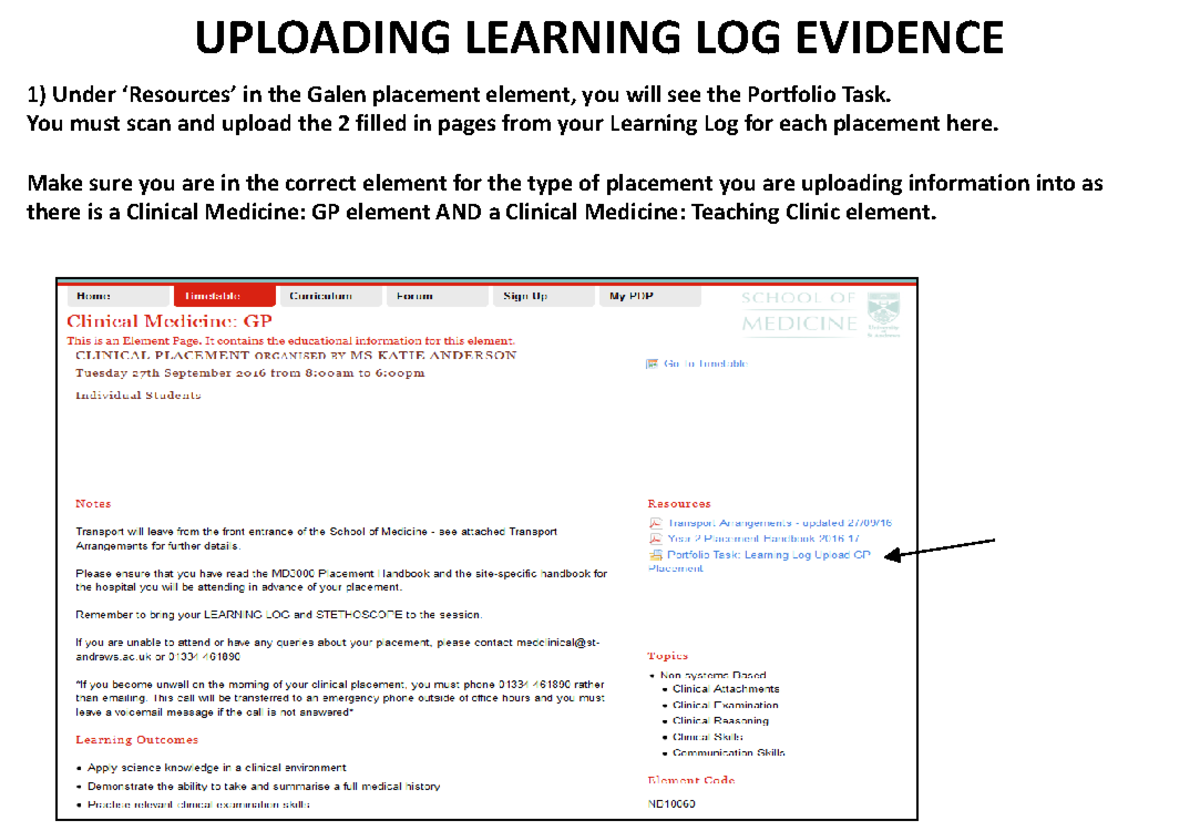 Uploading Learning Log Instructions - UPLOADING LEARNING LOG EVIDENCE 1 ...