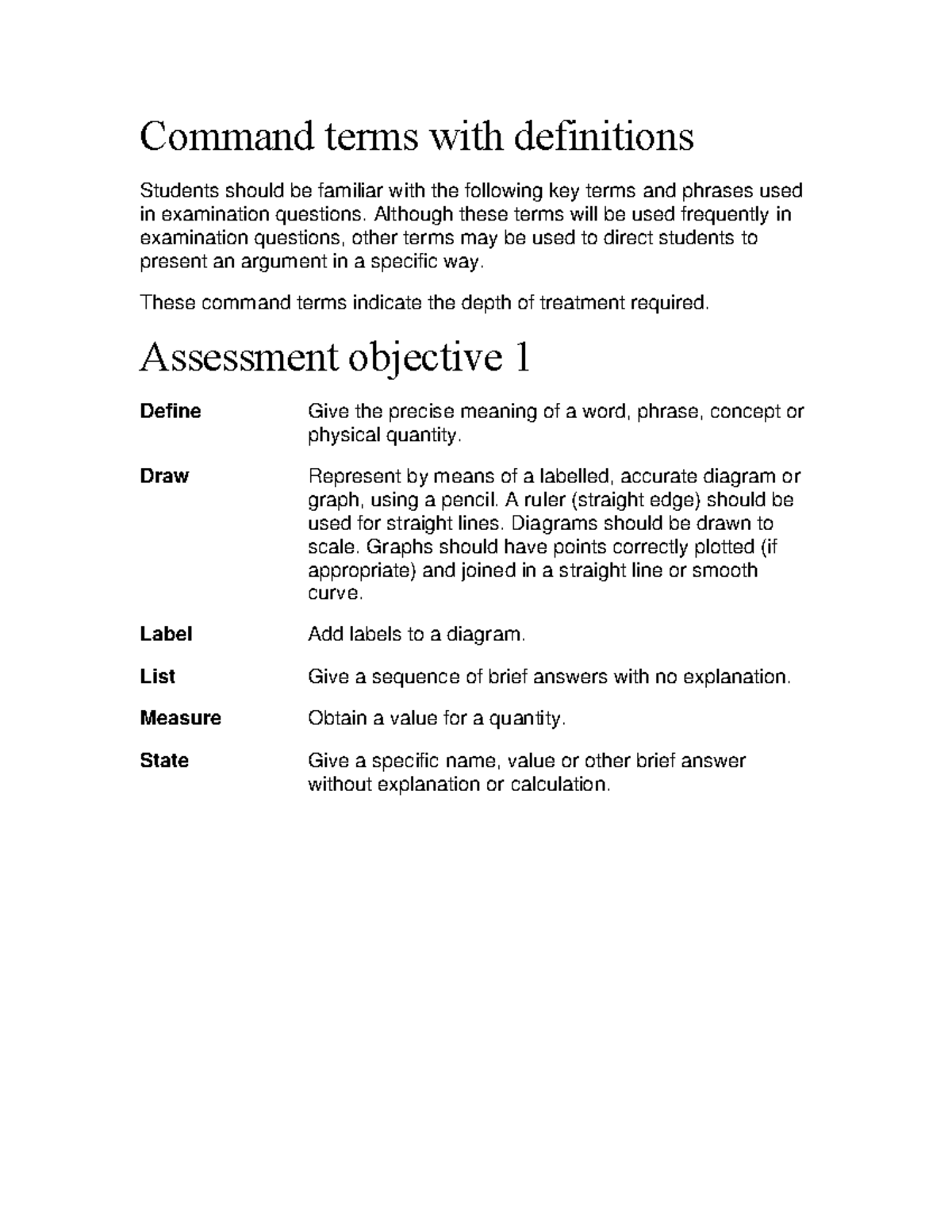 Command terms with definitions - Command terms with definitions ...