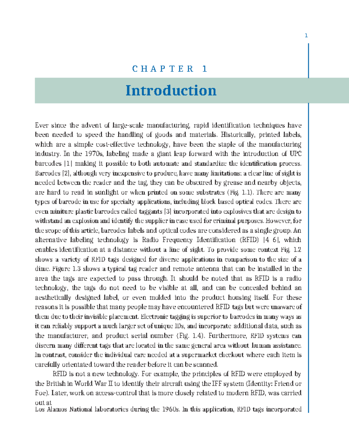 RFID unit 1 and unit 2 - Good and geniune - 1 C H A P T E R 1 Introduction Ever since the advent ...