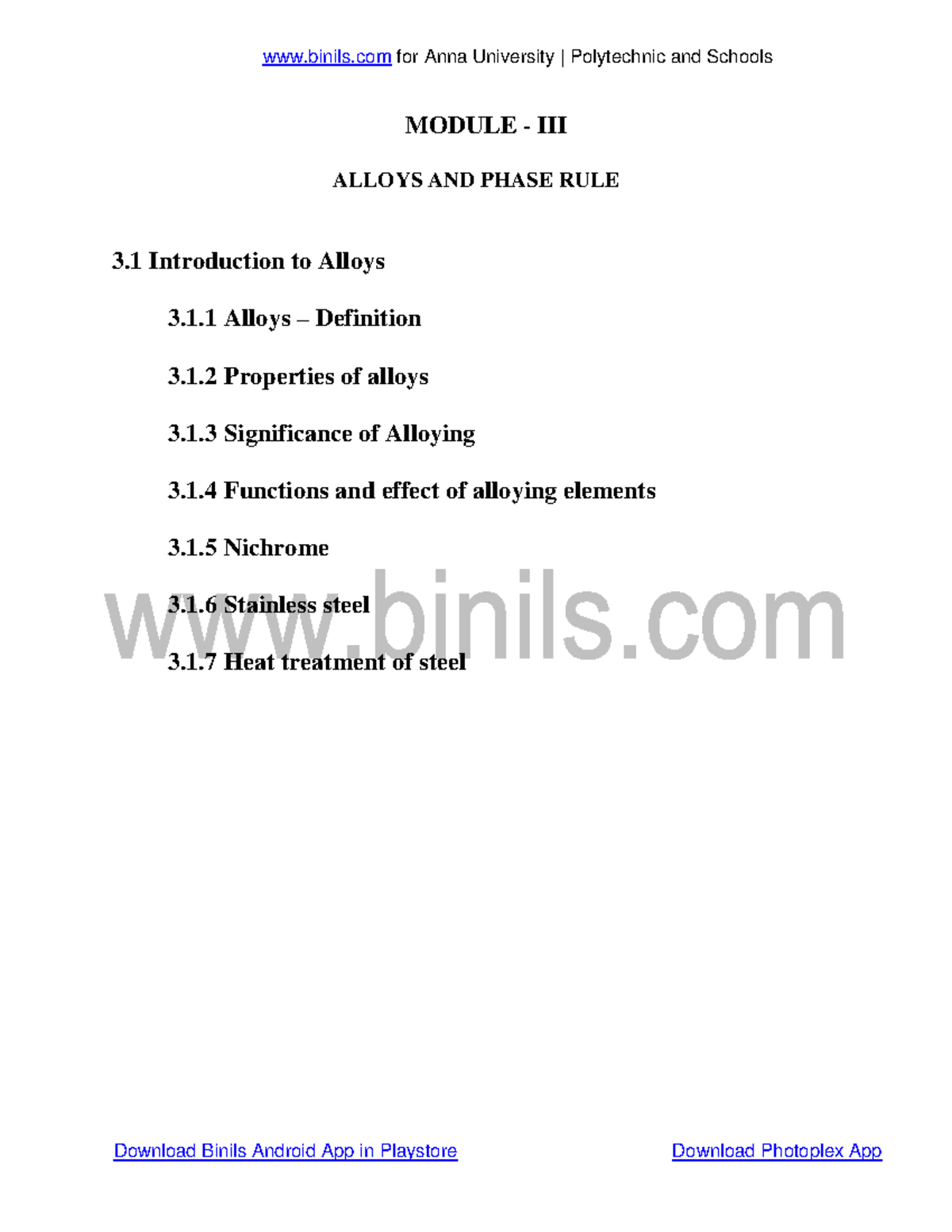 CY8151 unit 3 Alloys and Phase rule introduction converted - for Anna ...