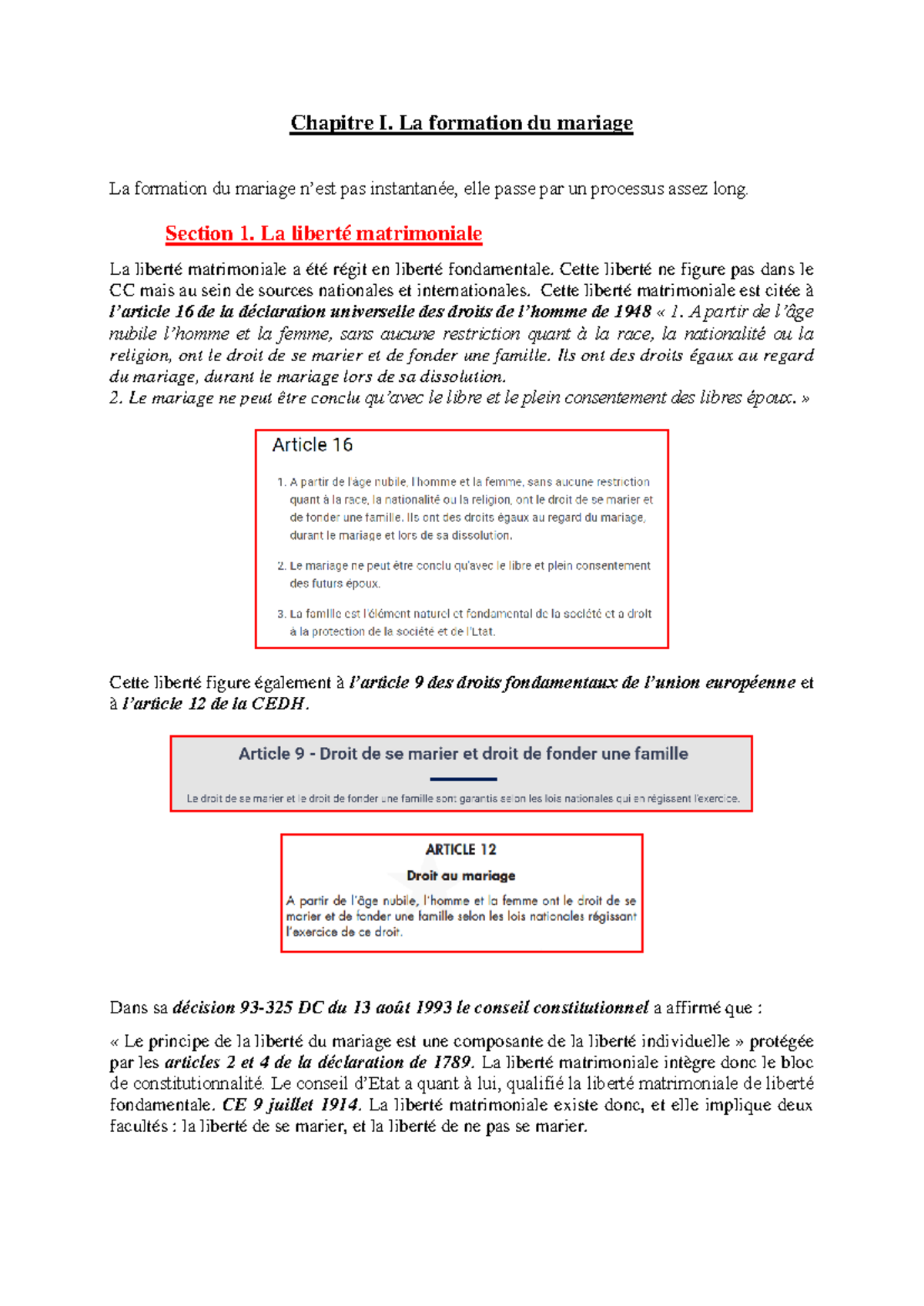 Chapitre I. La formation du mariage - Chapitre I. La formation du mariage La formation du ...