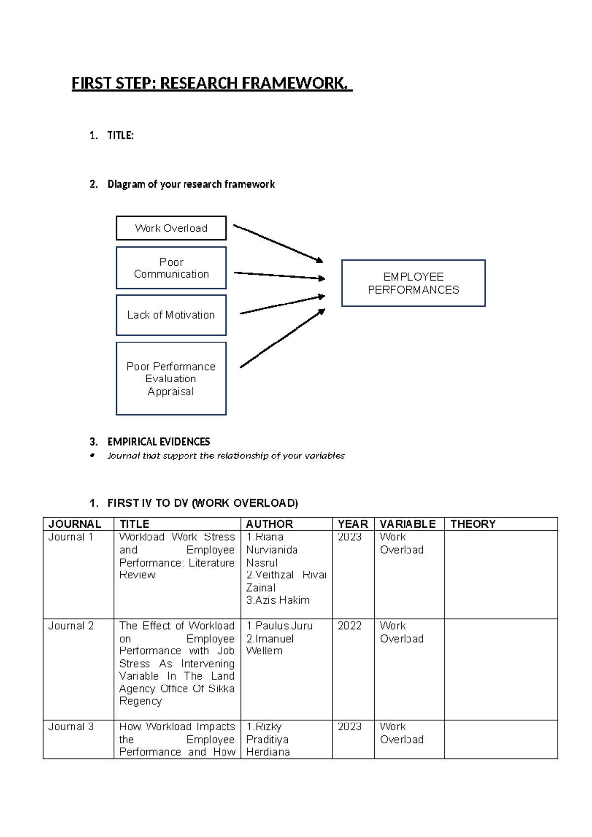 Final Framework Research copy - FIRST STEP: RESEARCH FRAMEWORK. 1 ...