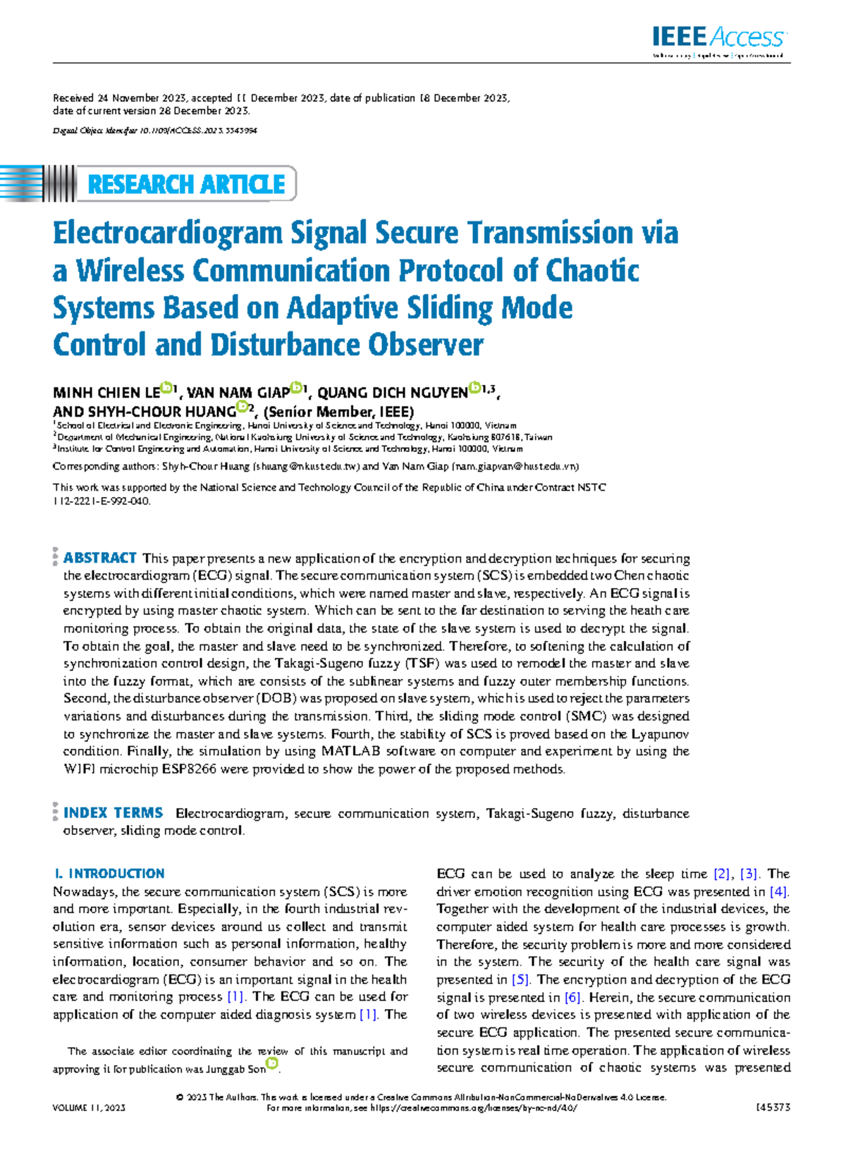 Electrocardiogram Signal Secure Transmission Via A Wireless Communication Protocol Of Chaotic