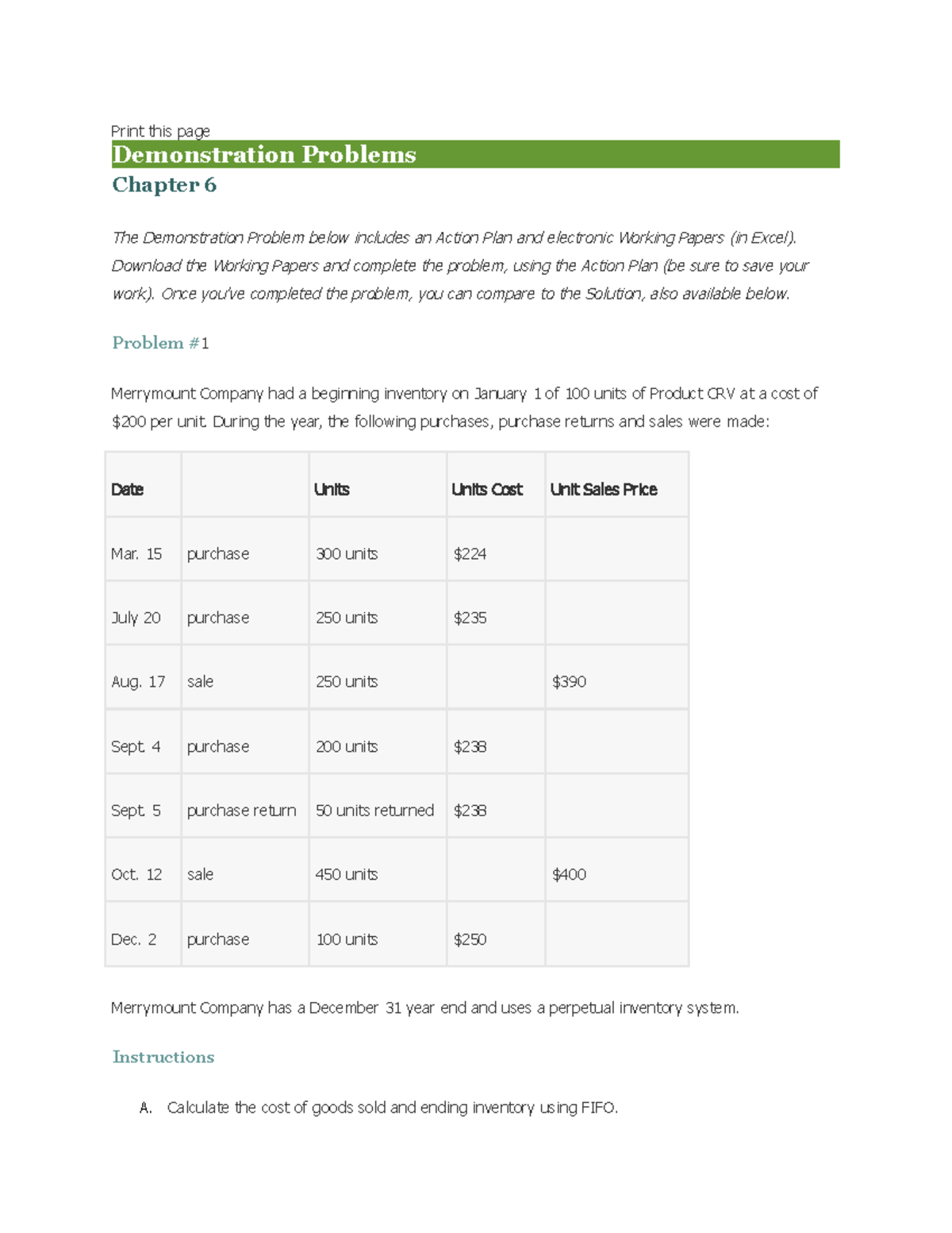 Chapter 6 demo 1 - demo questions - Print this page Demonstration ...
