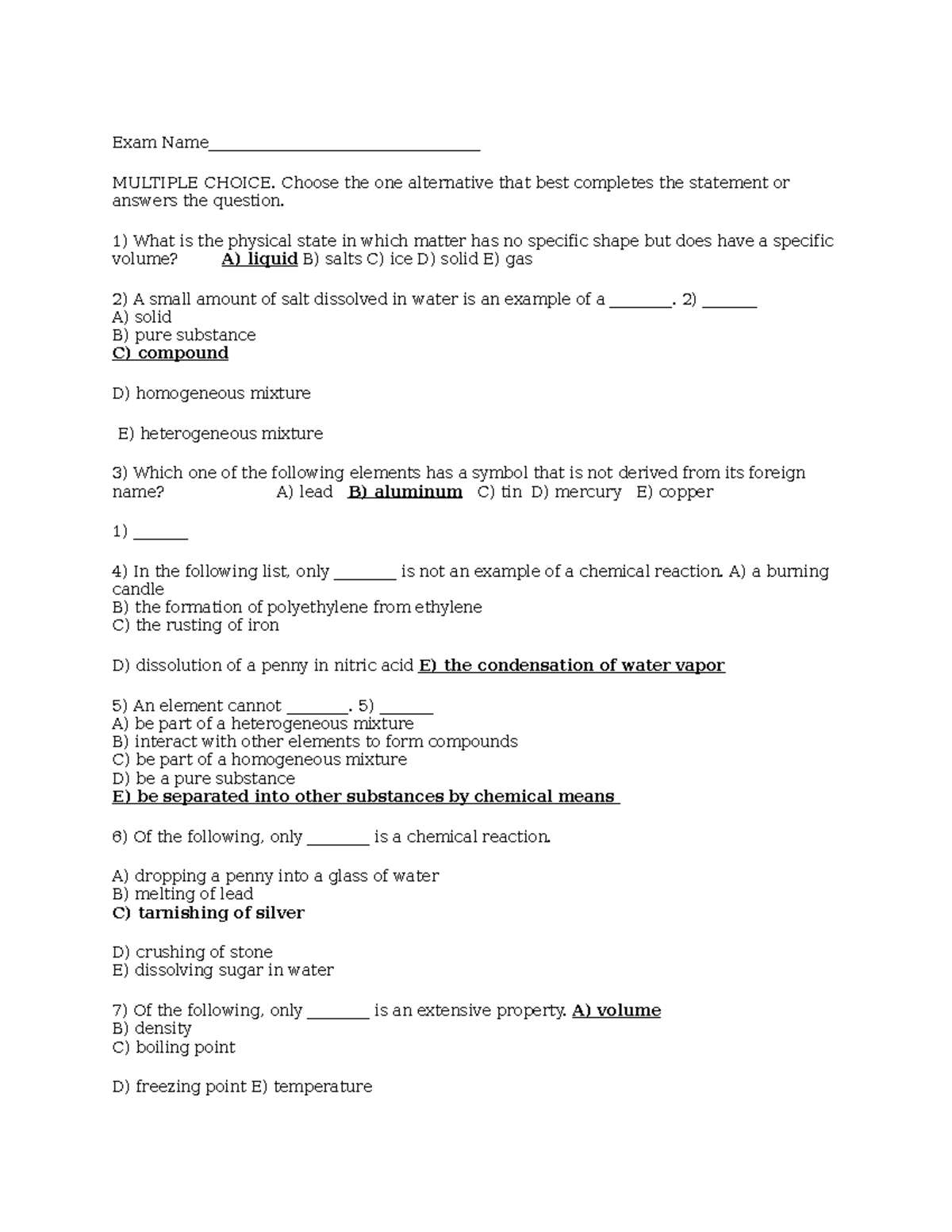 Exam questions - Exam Name___________________________________ MULTIPLE ...