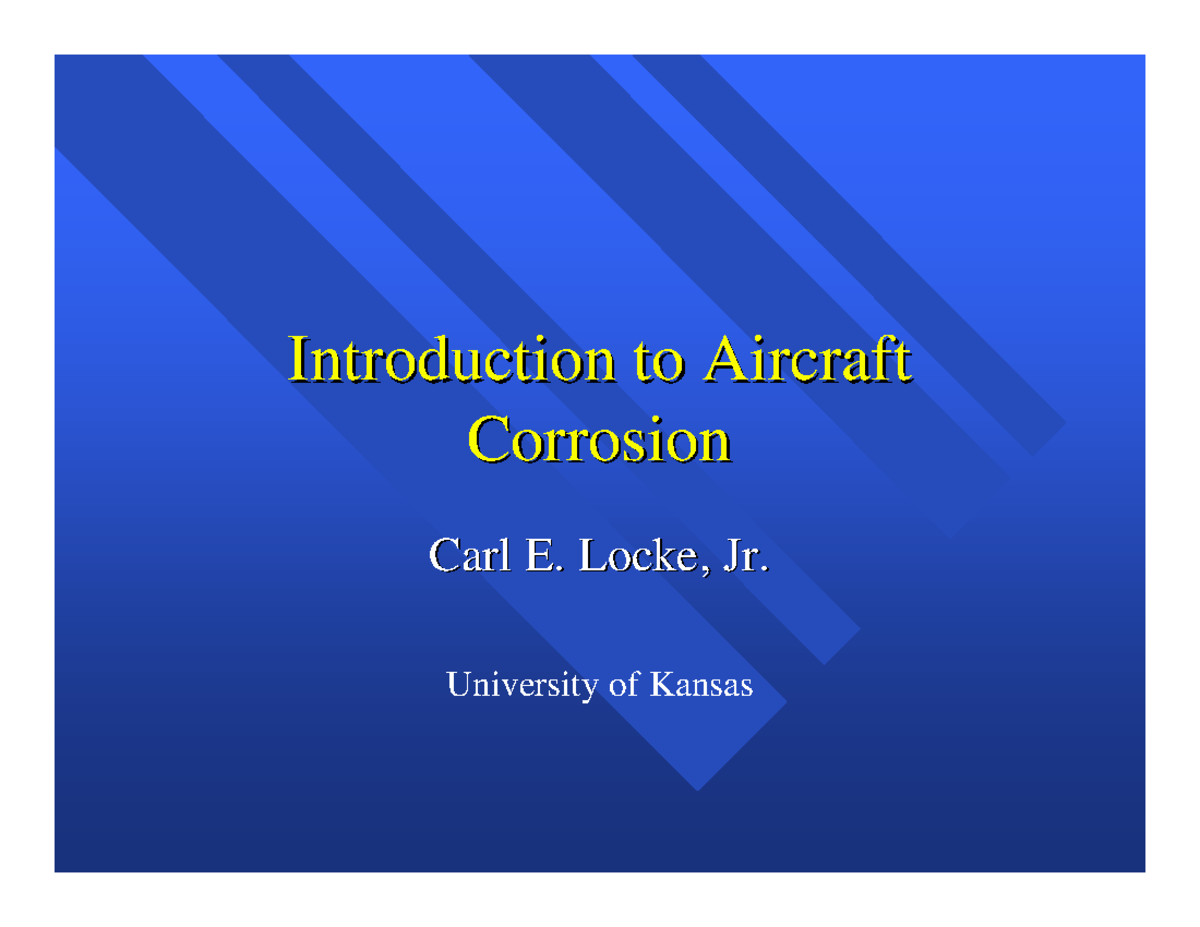 Corrosion - Introduction to AircraftIntroduction to Aircraft Corrosion ...