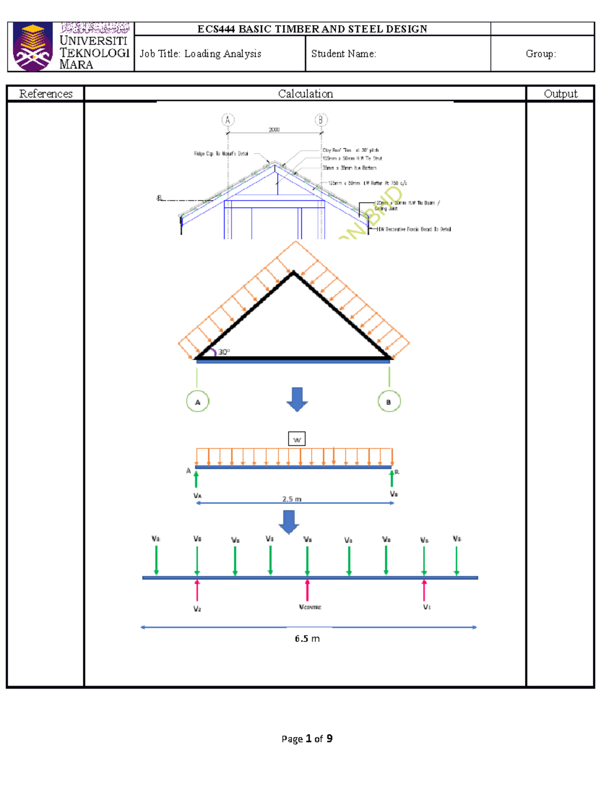ECS444 DESIGN of TIMBER STRUCTURE: Loading Analysis - Job Title ...